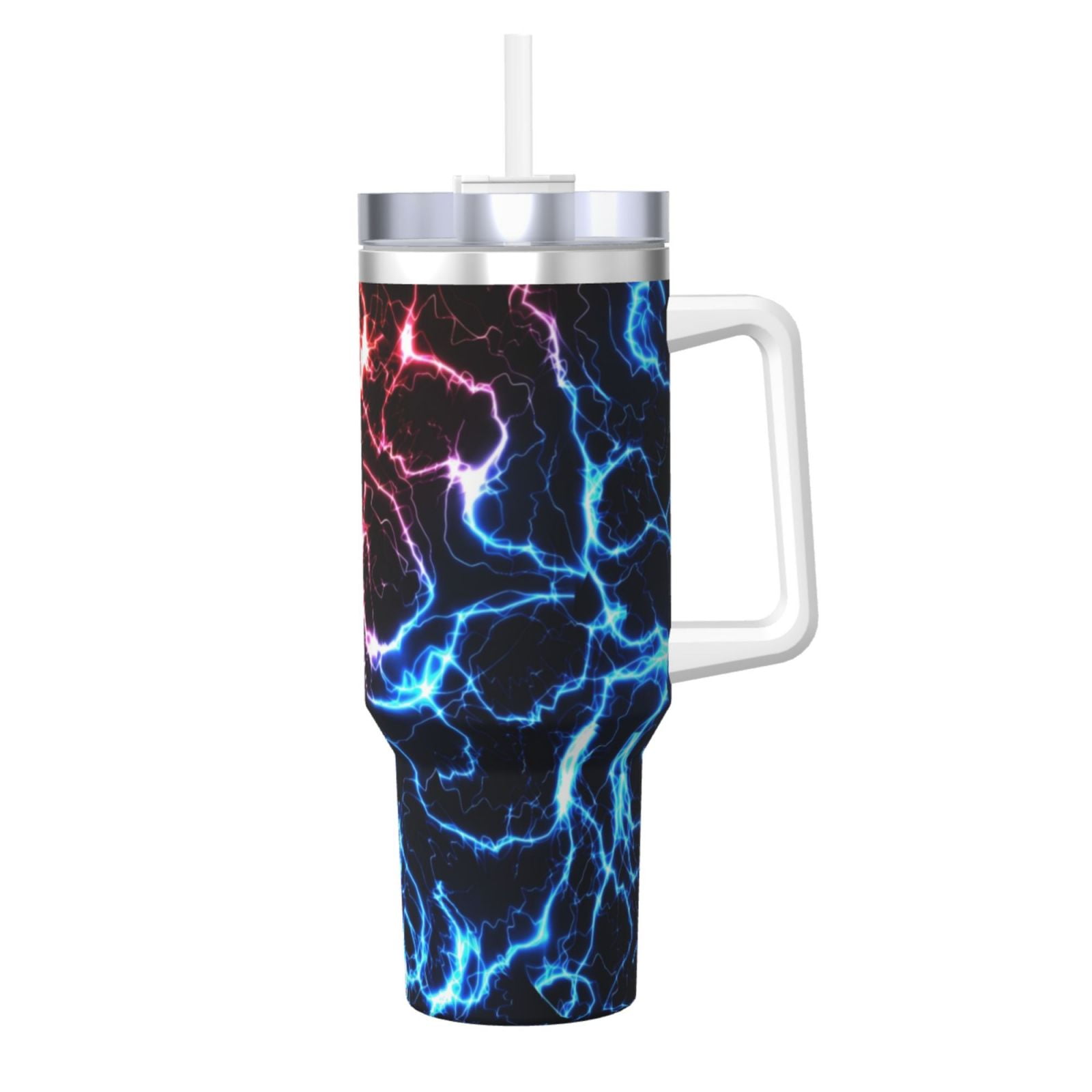 Fotbe Red And Blue Lightning Pattern 40oz Ice Bully With Handle And ...