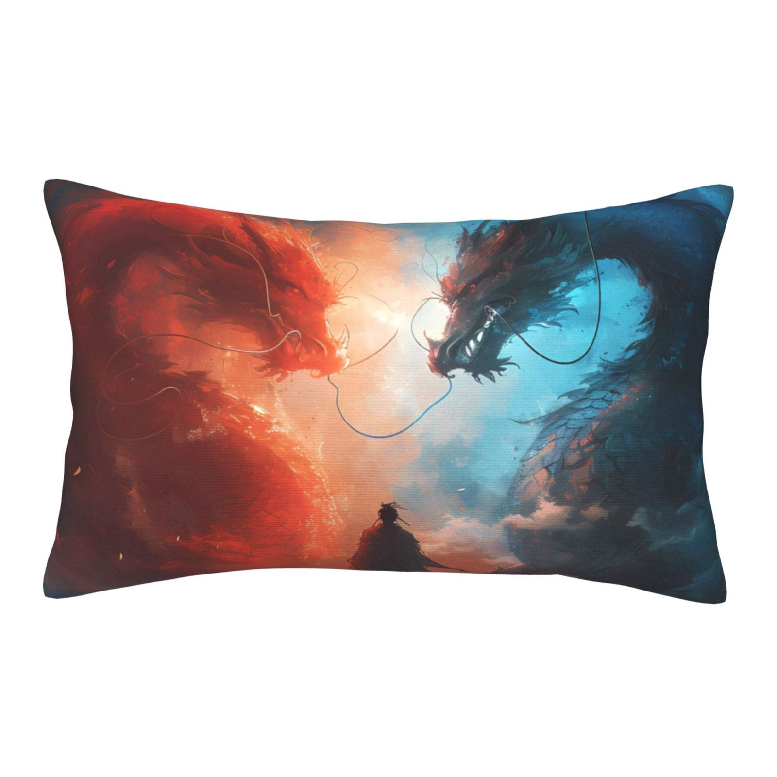 Fotbe Red And Blue Sky Dragon Pillow Cases - Envelope Closure - Luxury ...