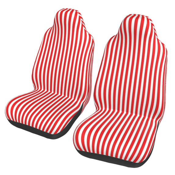 Fotbe Red And White Stripes Pattern Automotive Seat Covers for Cars ...