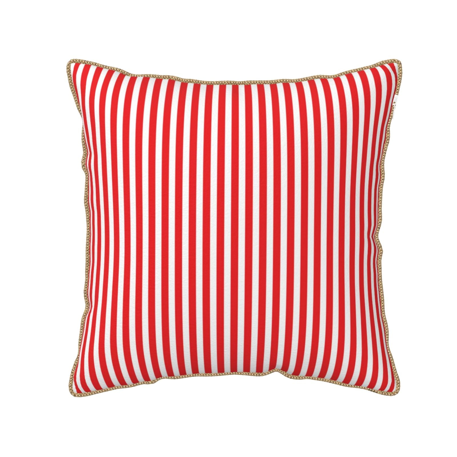 Fotbe Red And White Stripes Pattern Velvet Decorative Throw Pillow ...
