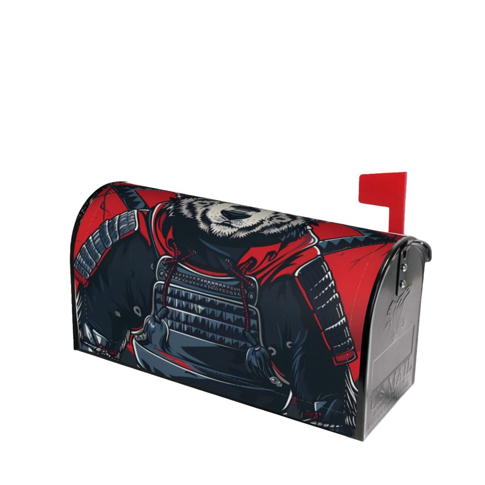 Fotbe Red Black Eastern Panda Warrior Mailbox Covers Post Letter Box ...