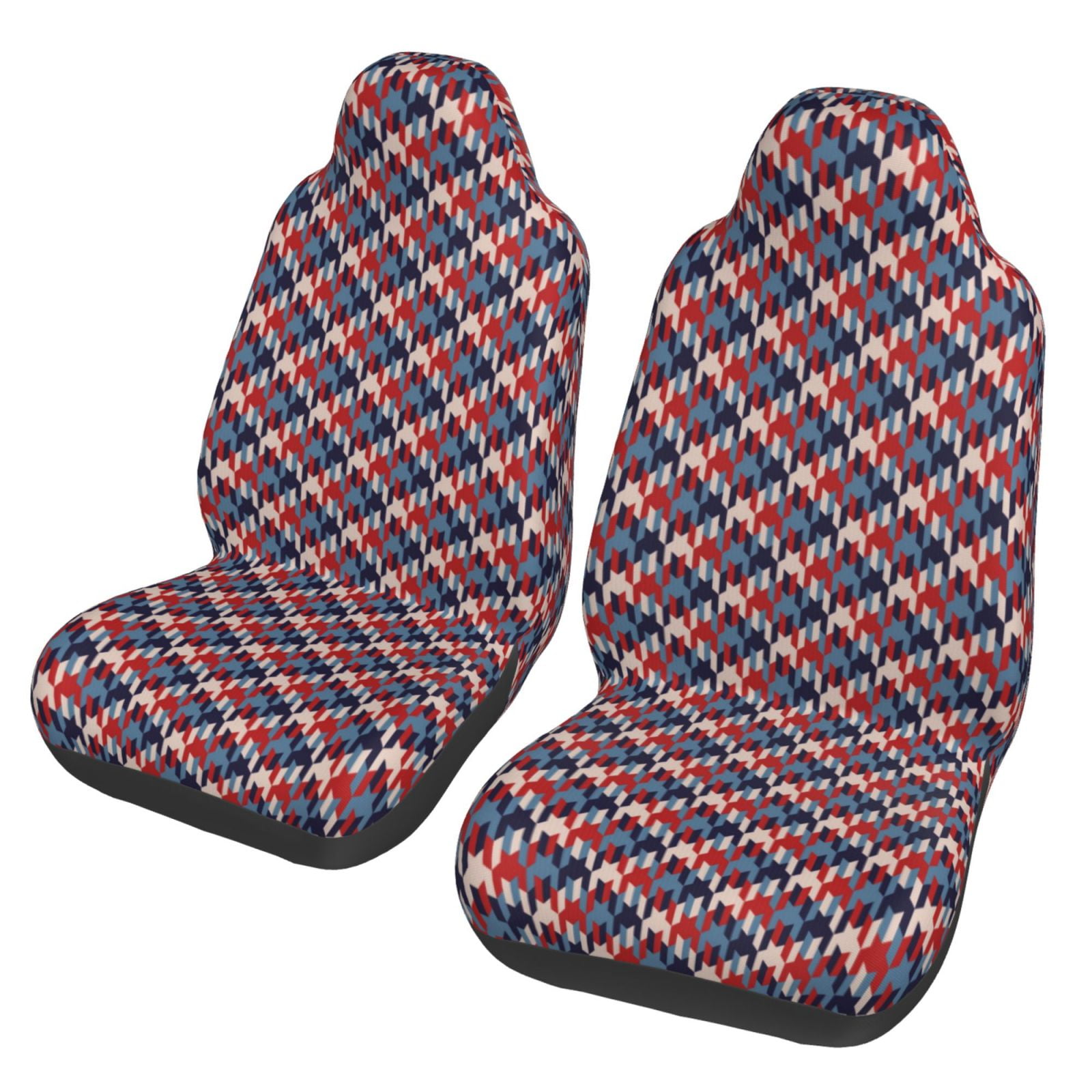 Fotbe Red Blue Checked Pattern Automotive Seat Covers for Cars Trucks ...