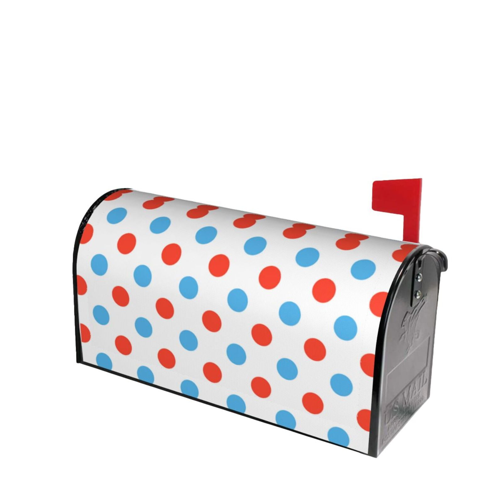 Fotbe Red Blue Polka Dots Mailbox Covers Post Letter Box Cover Garden ...