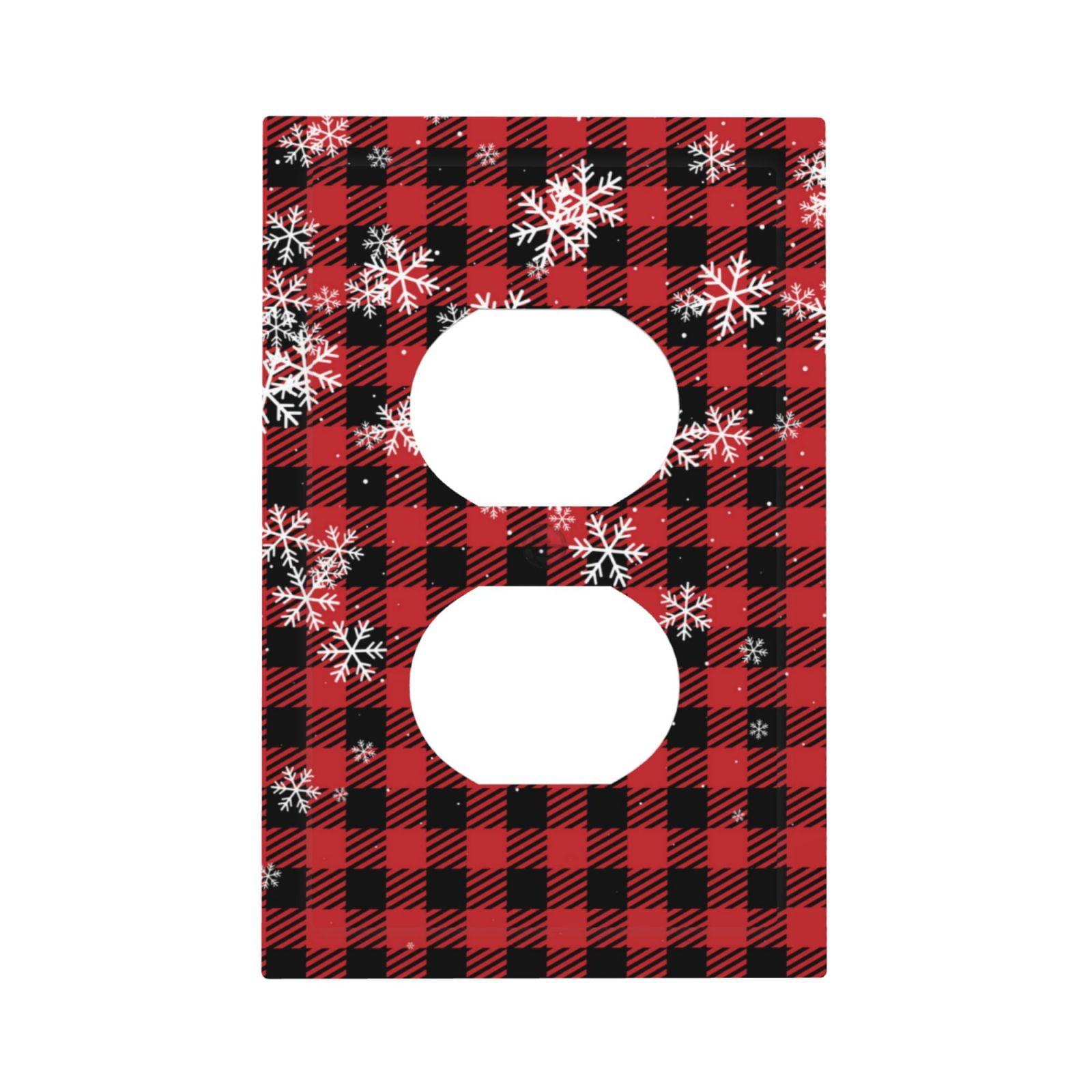 Fotbe Red Buffalo Plaid Print Duplex Receptacle Wall Plate, 1-Gang 5.0 ...