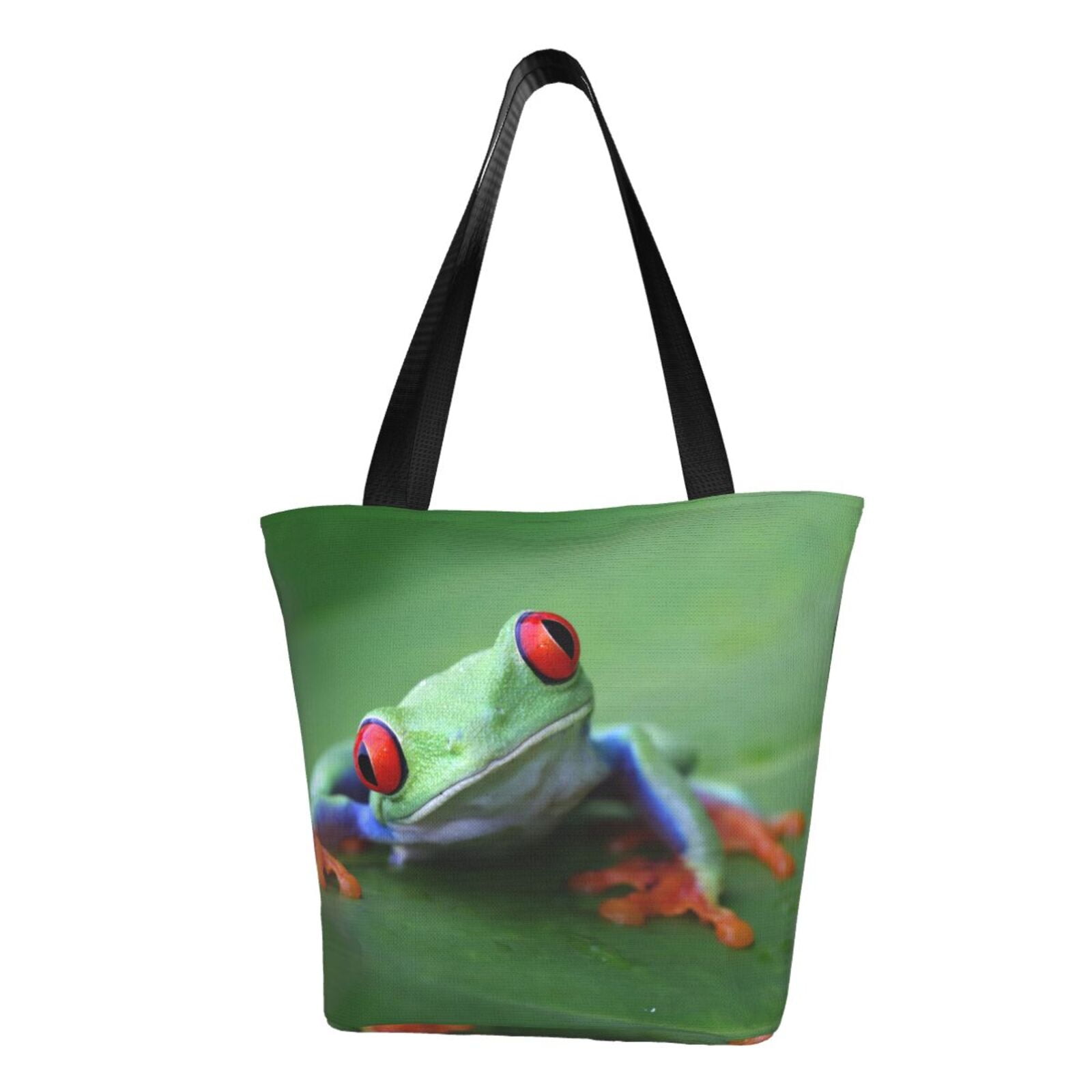 Fotbe Red-Eyed Tree Frog-1 Pattern Beach Tote,Shoulder Handbag,Spacious ...