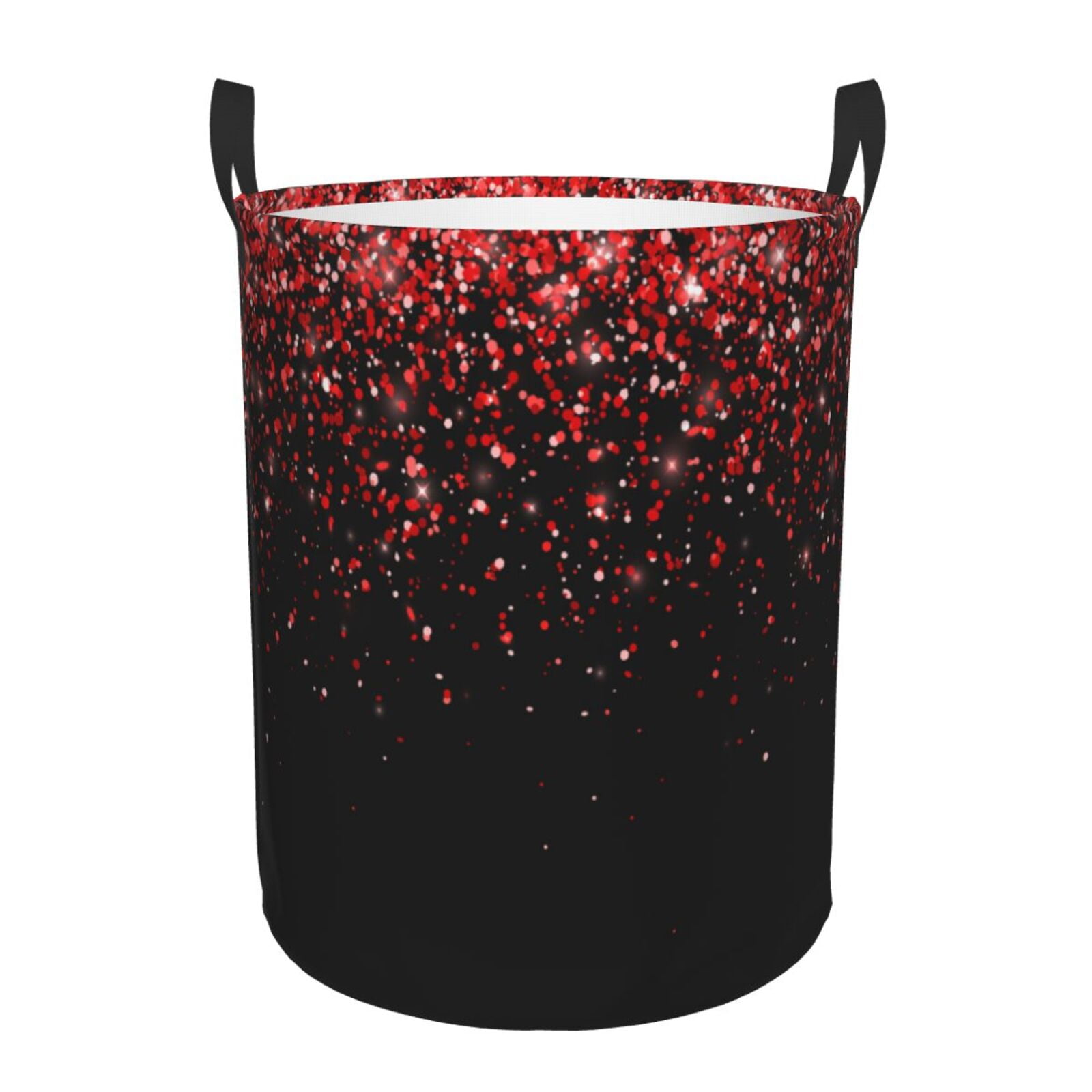 Fotbe Red Glitter1 Laundry Basket with Handles, Waterproof Large ...