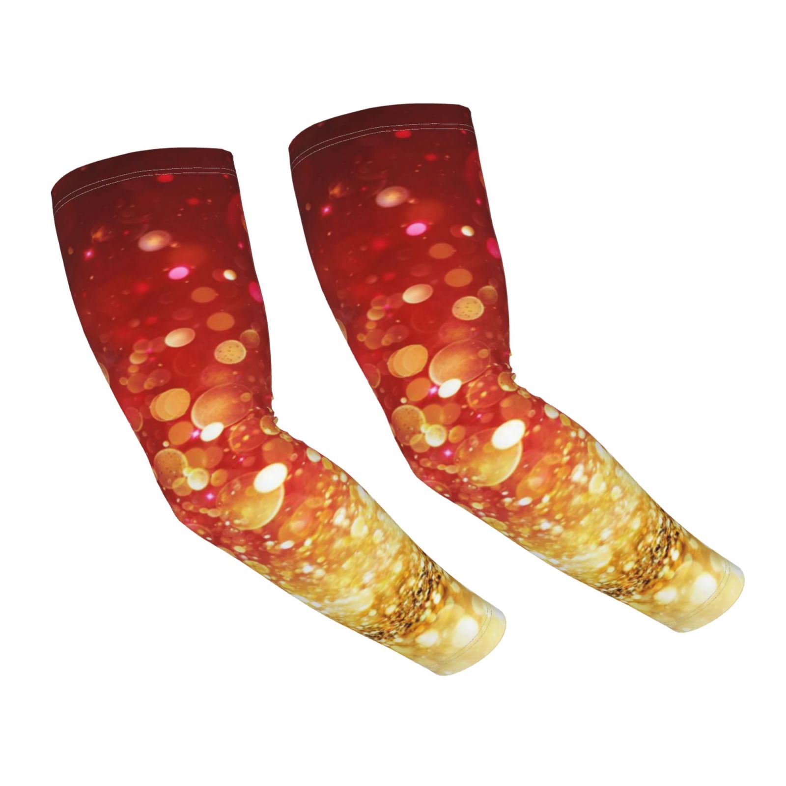 Fotbe Red Gold Glitter UV Sun Protection Arm Sleeves - Tattoo Cover Up ...