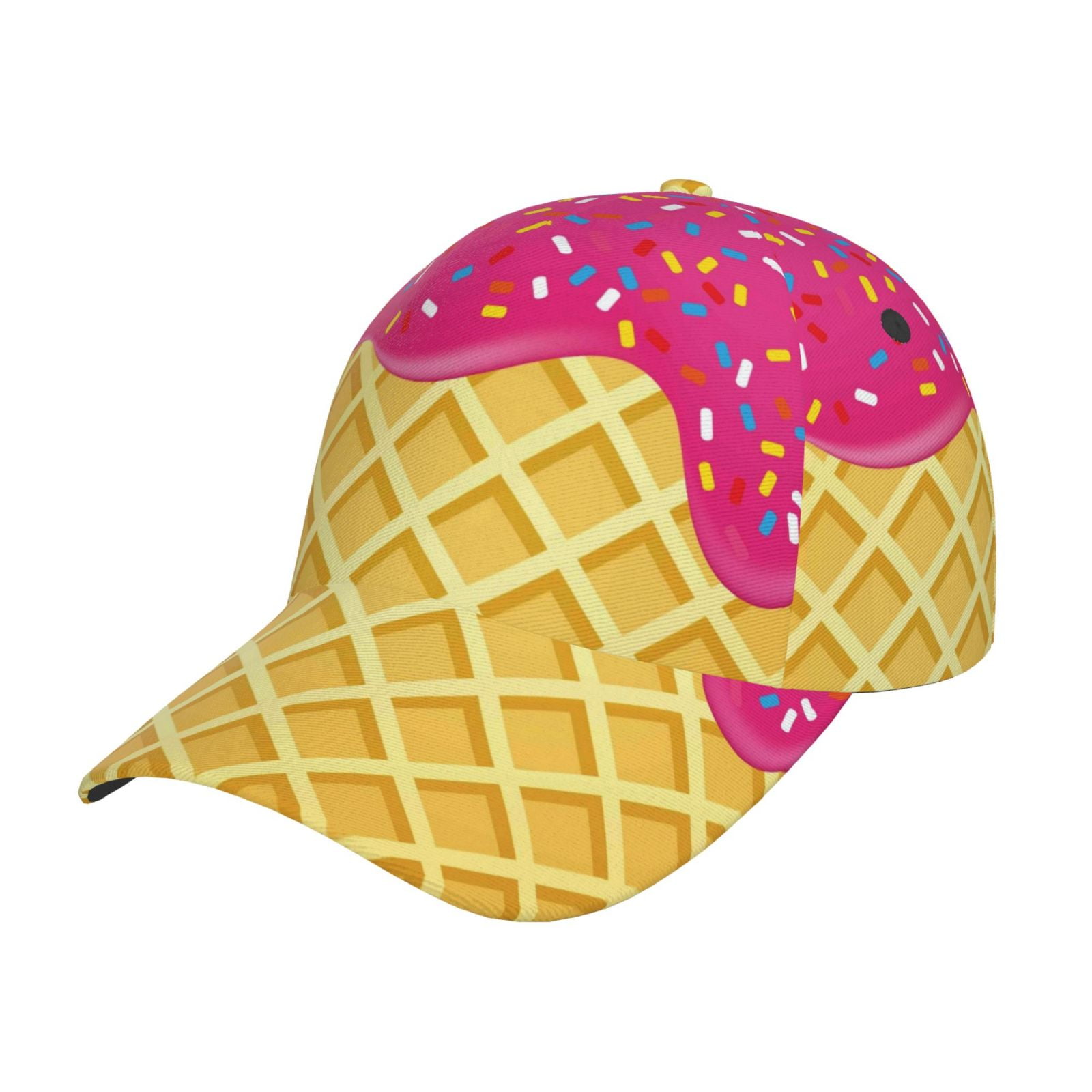 Fotbe Red Ice Cream Baseball Cap, Red Ice Cream Print Dad Hat,Outdoor ...