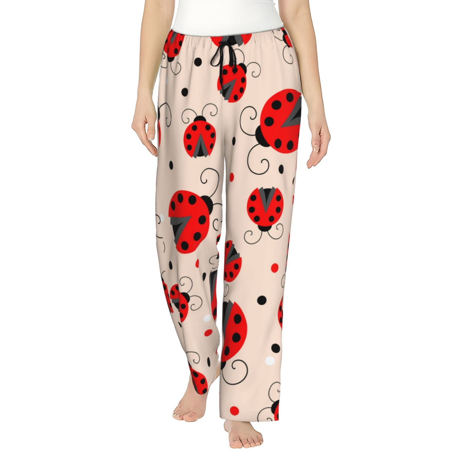 Fotbe Red Ladybug Women's Pajama Pants,Sleepwear Pants,Pj Bottoms ...