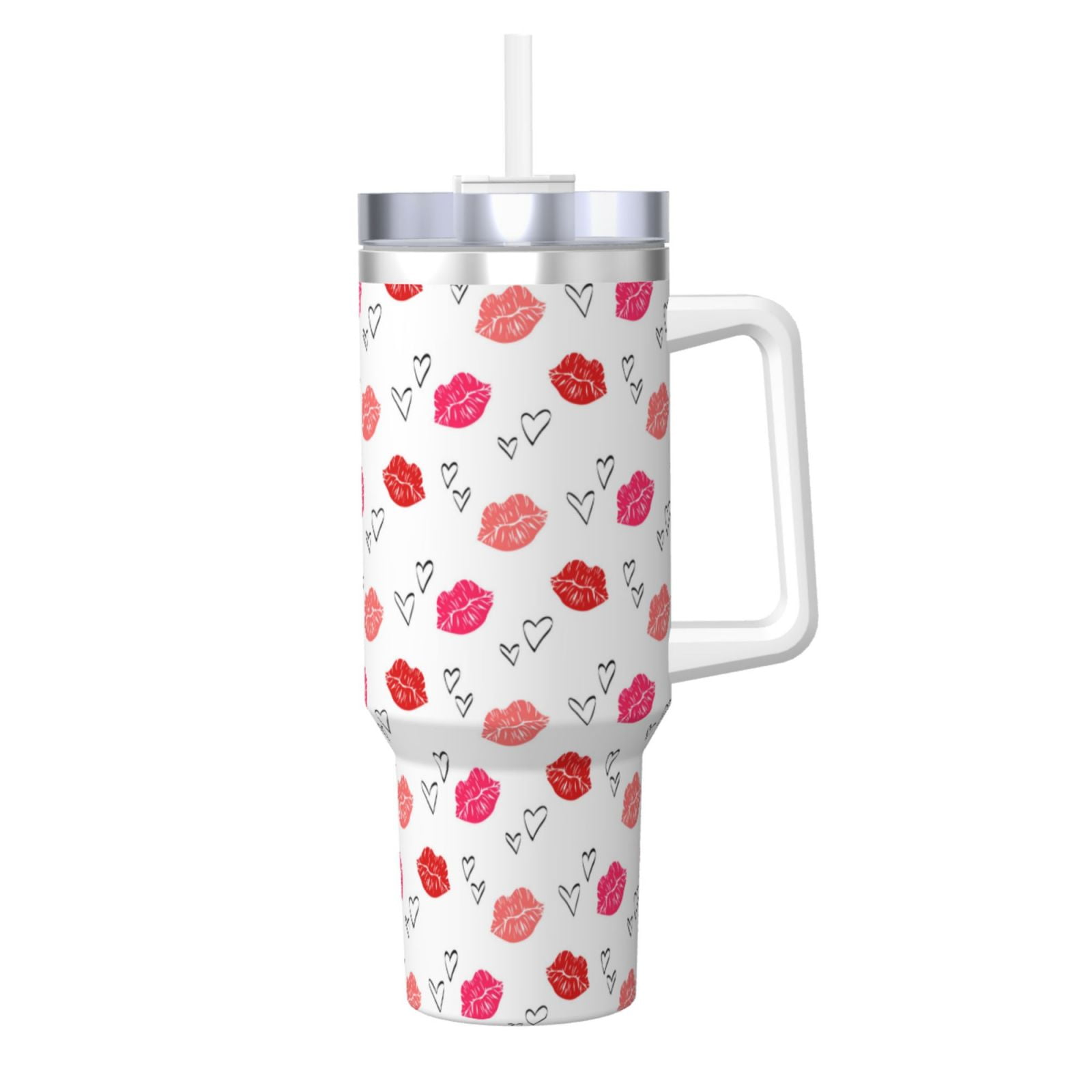 Fotbe Red Lips 1 Pattern 40oz Ice Bully With Handle And Straw Stainless ...