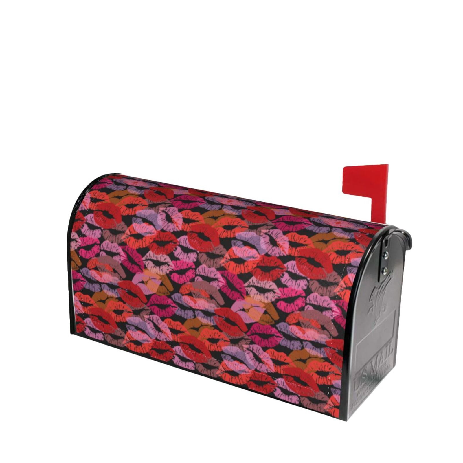 Fotbe Red Lips Kissing Mailbox Covers Post Letter Box Cover Garden ...