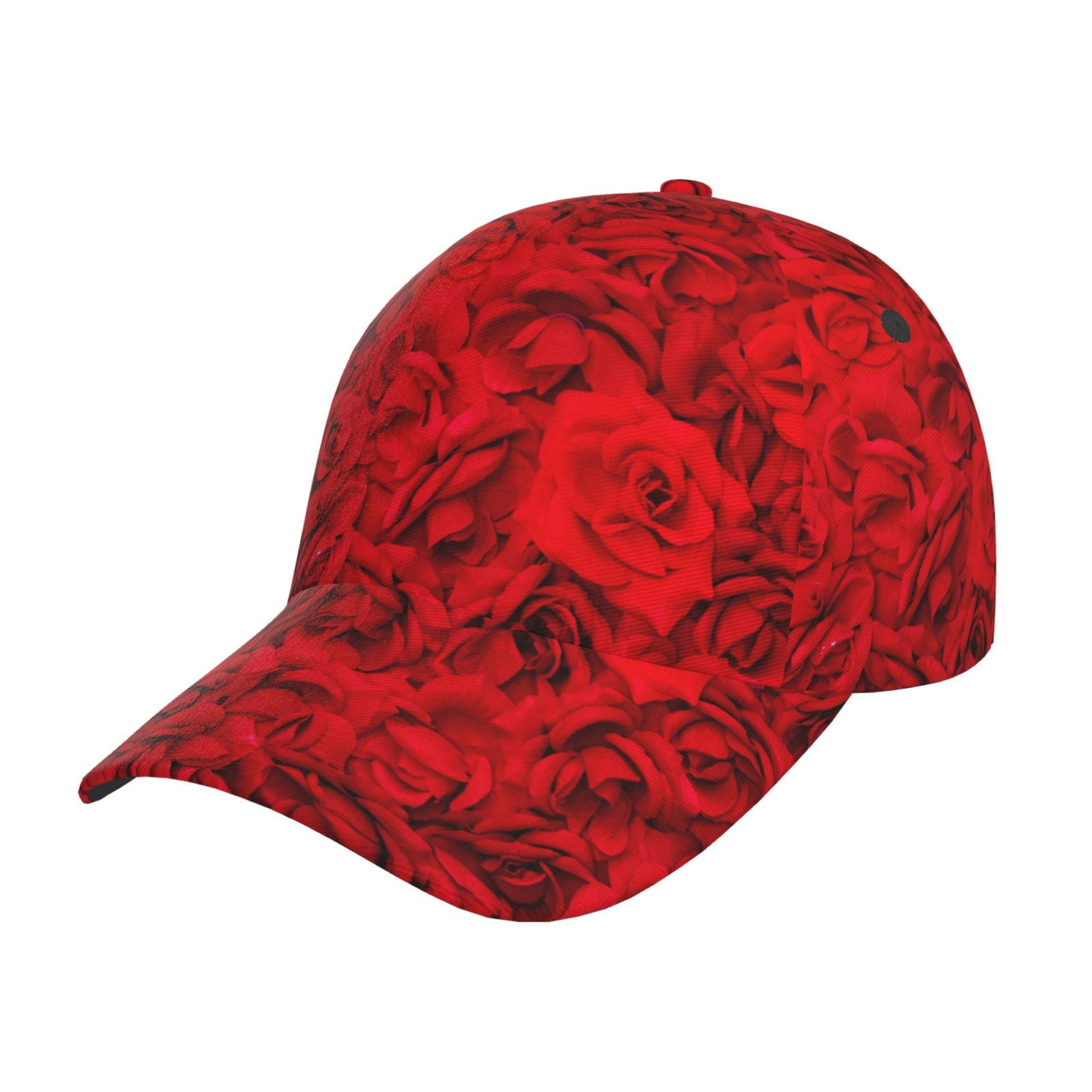 Fotbe Red Rose Baseball Cap, Red Rose Print Dad Hat,Outdoor Hat ...
