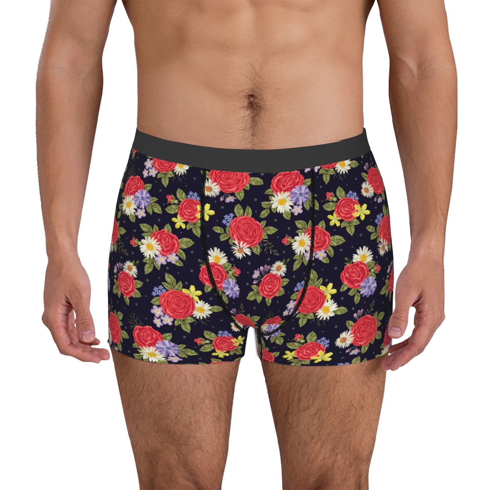 Fotbe Red Rose Flower Men’s Total Support Pouch Boxer Briefs, X-Temp ...