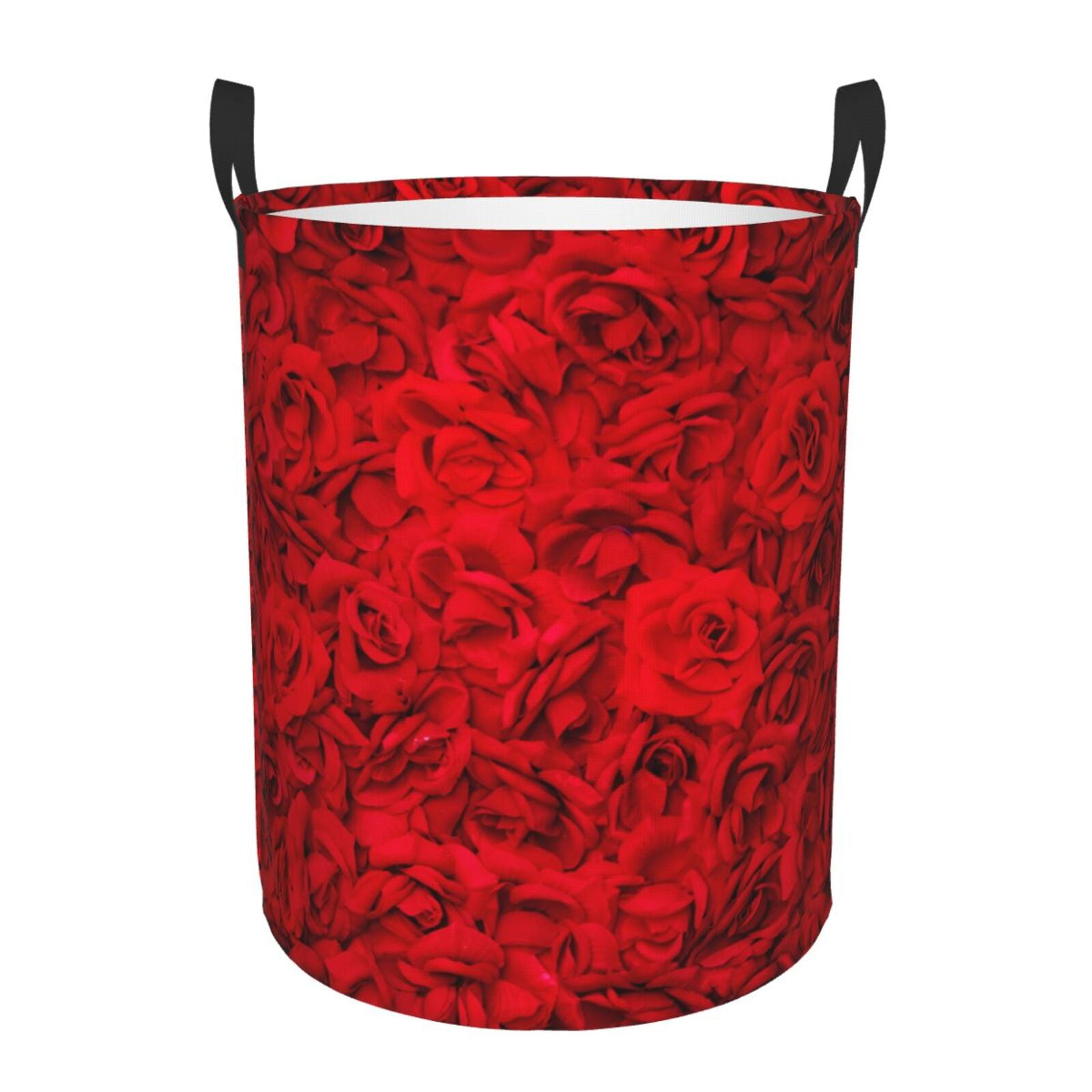 Fotbe Red Rose Laundry Basket with Handles, Waterproof Large Laundry ...