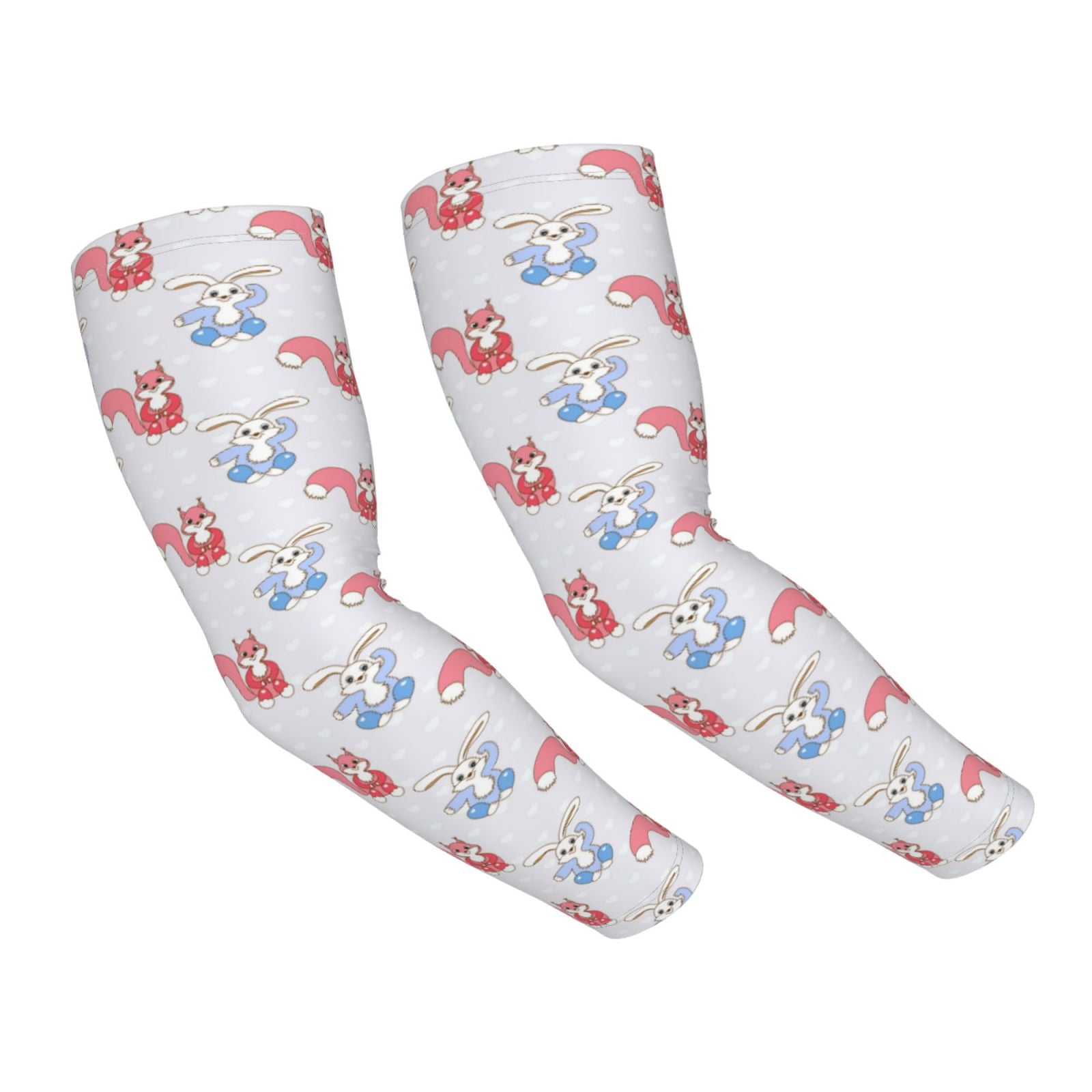 Fotbe Red Squirrel And Blue Rabbit UV Sun Protection Arm Sleeves ...