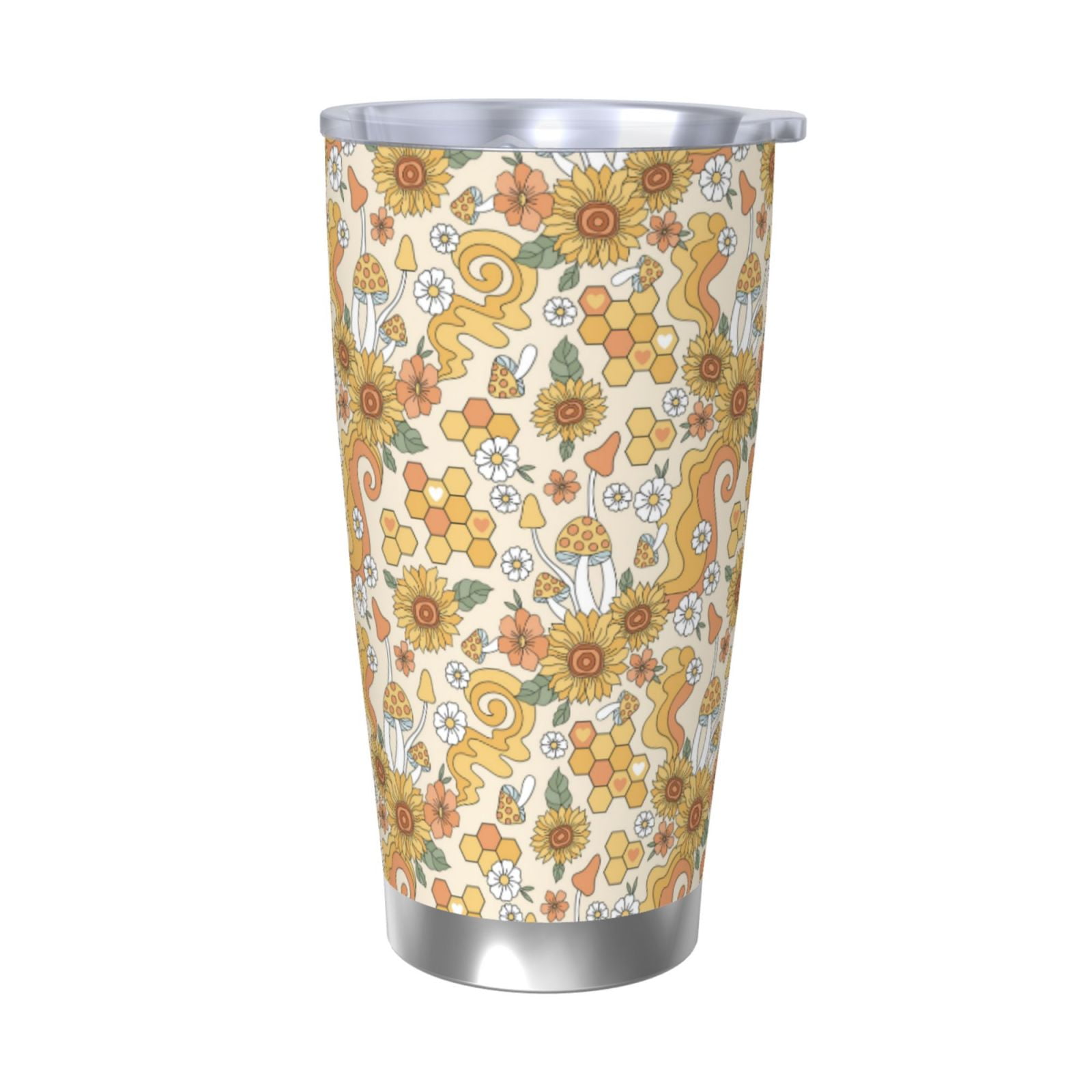 Fotbe Retro 70s 60s Flower Pattern 20 oz Tumbler Stainless Steel Vacuum ...