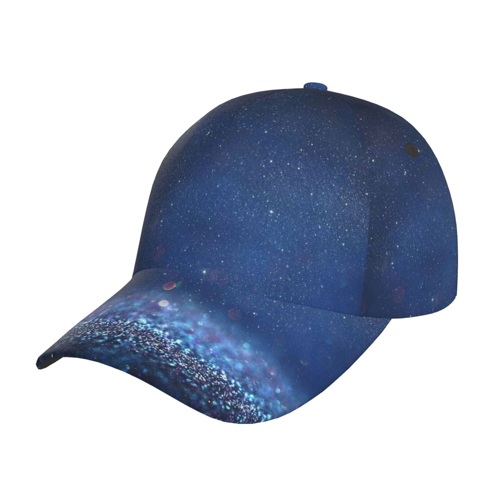 Fotbe Retro Blue Glitter Baseball Cap, Retro Blue Glitter Print Dad Hat ...
