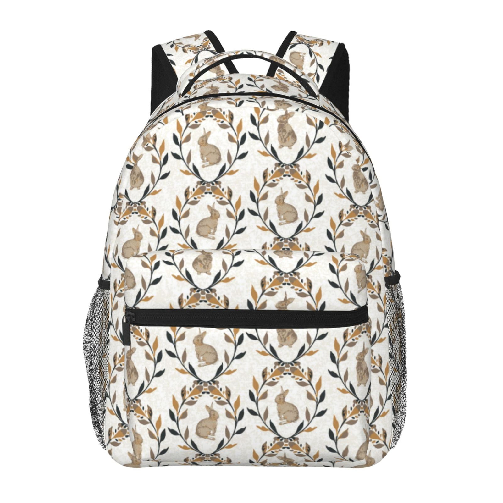 Fotbe Retro Bunny Pattern Casual Backpack for School, Travel, and ...
