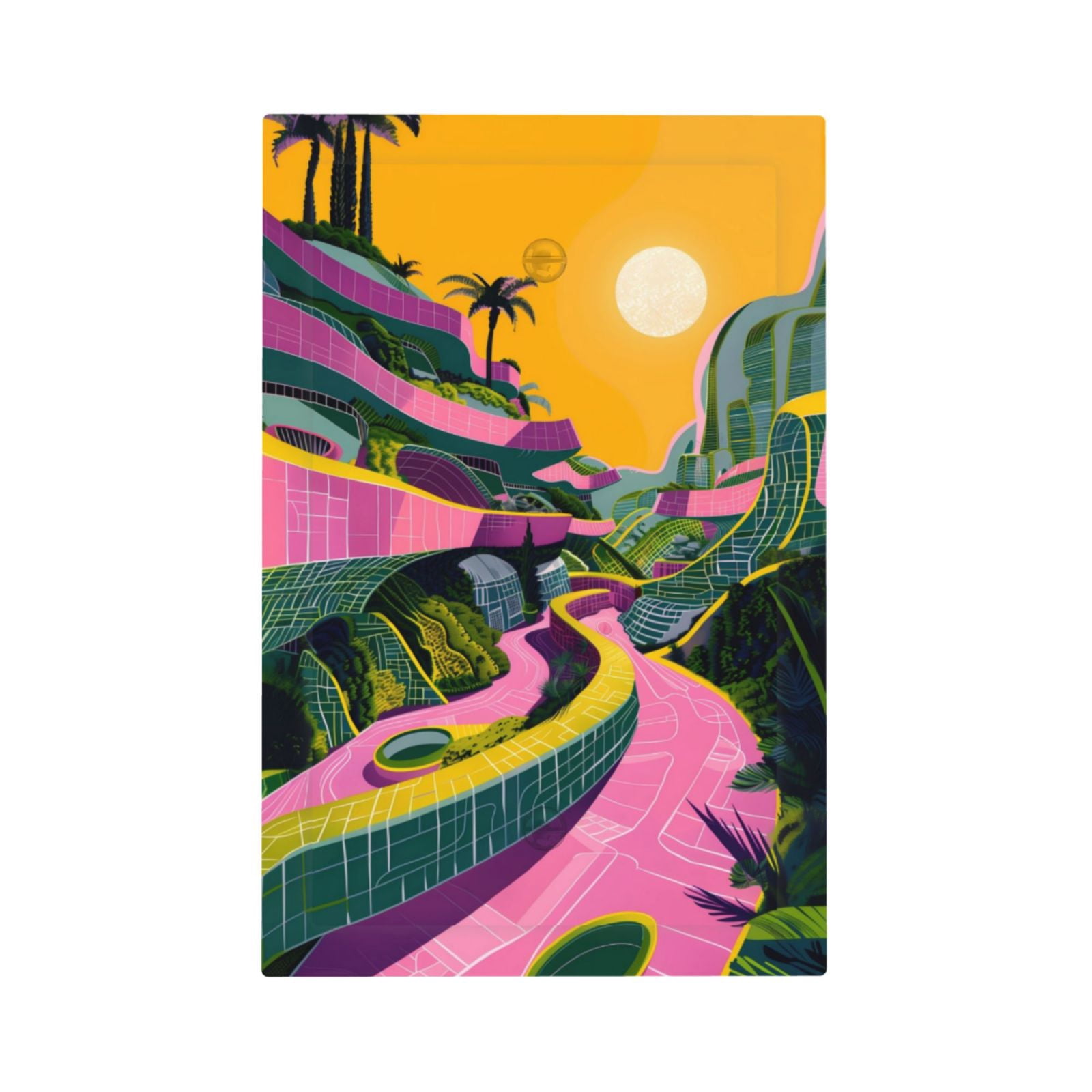 Fotbe Retro Futuristic Landscape Print Duplex Receptacle Wall Plate, 1 ...