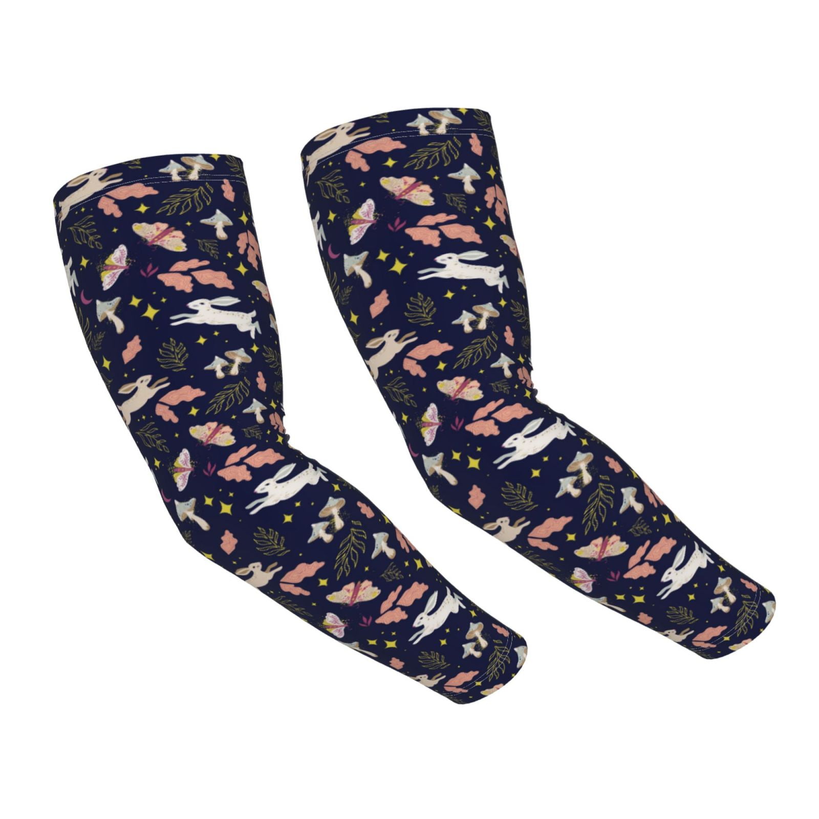 Fotbe Retro Rabbit Flower UV Sun Protection Arm Sleeves - Tattoo Cover ...