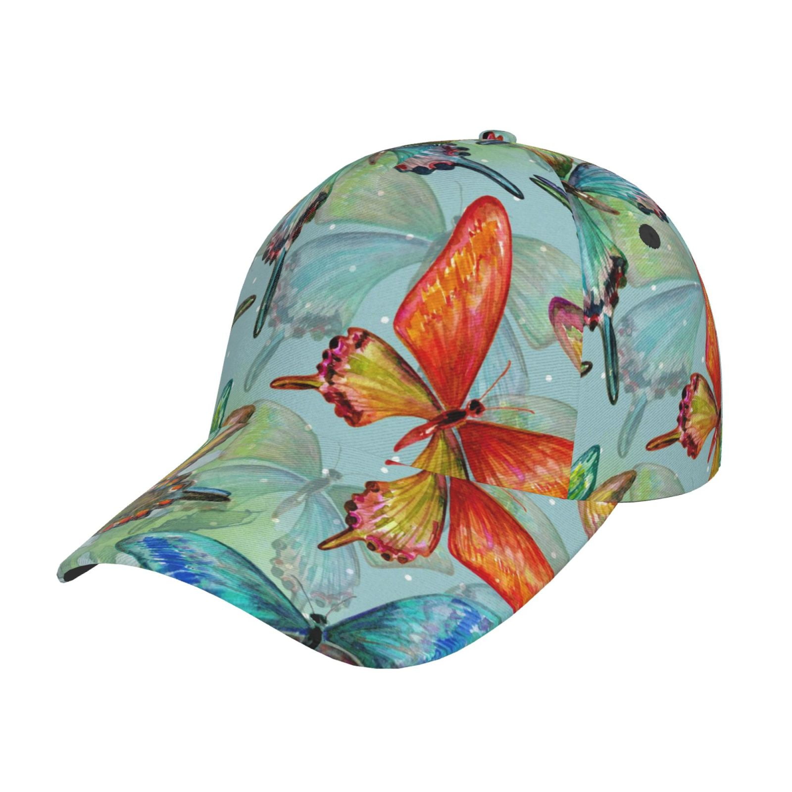 Fotbe Retro Seamless Flying Butterflies Baseball Cap, Retro Seamless ...
