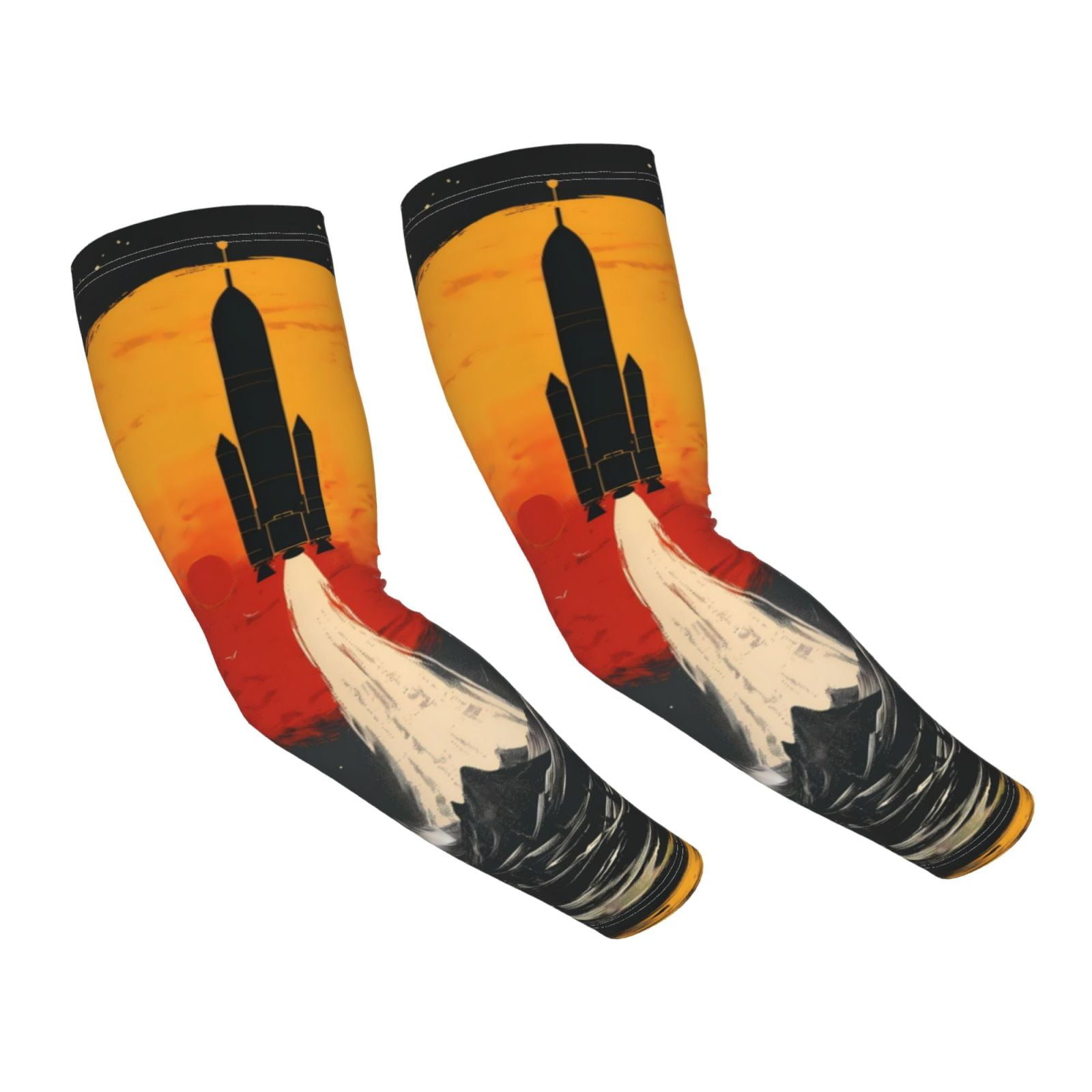 Fotbe Retro Space Rocket Launch UV Sun Protection Arm Sleeves - Tattoo ...