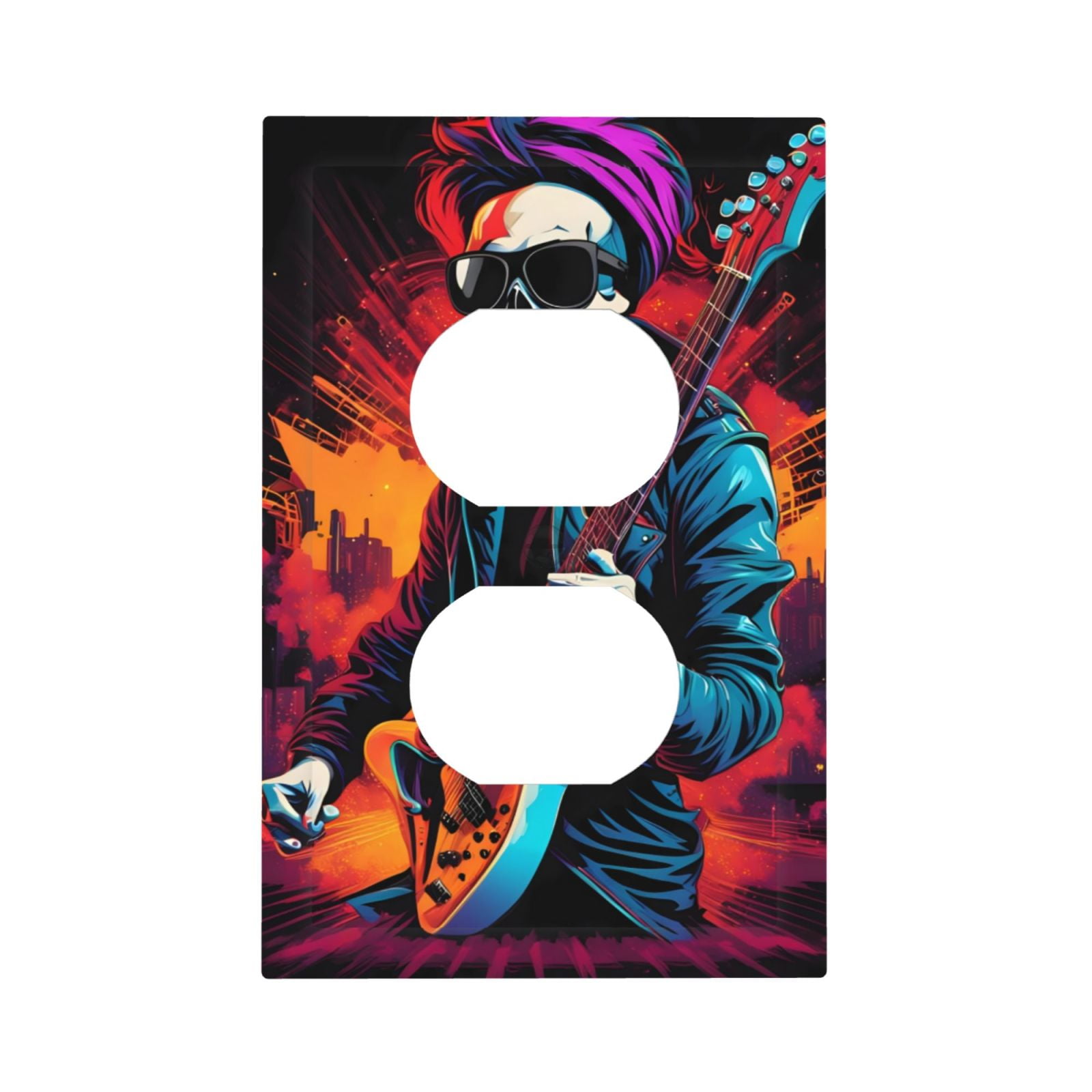 Fotbe Rock Skull Singer Print Duplex Receptacle Wall Plate, 1-Gang 5.0 ...