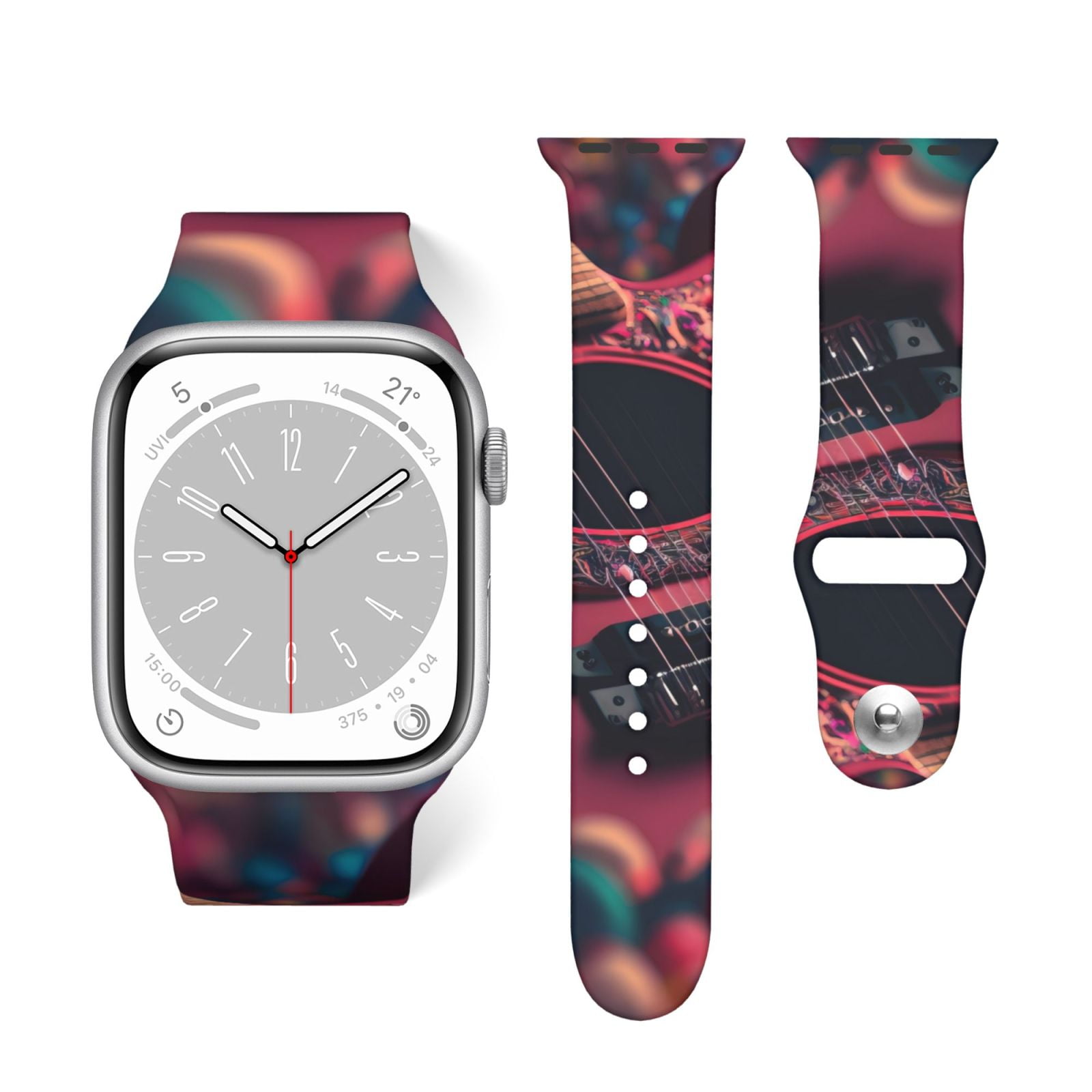 Fotbe Romantic Heart Guitar Pattern Sport Bands Compatible with Apple ...