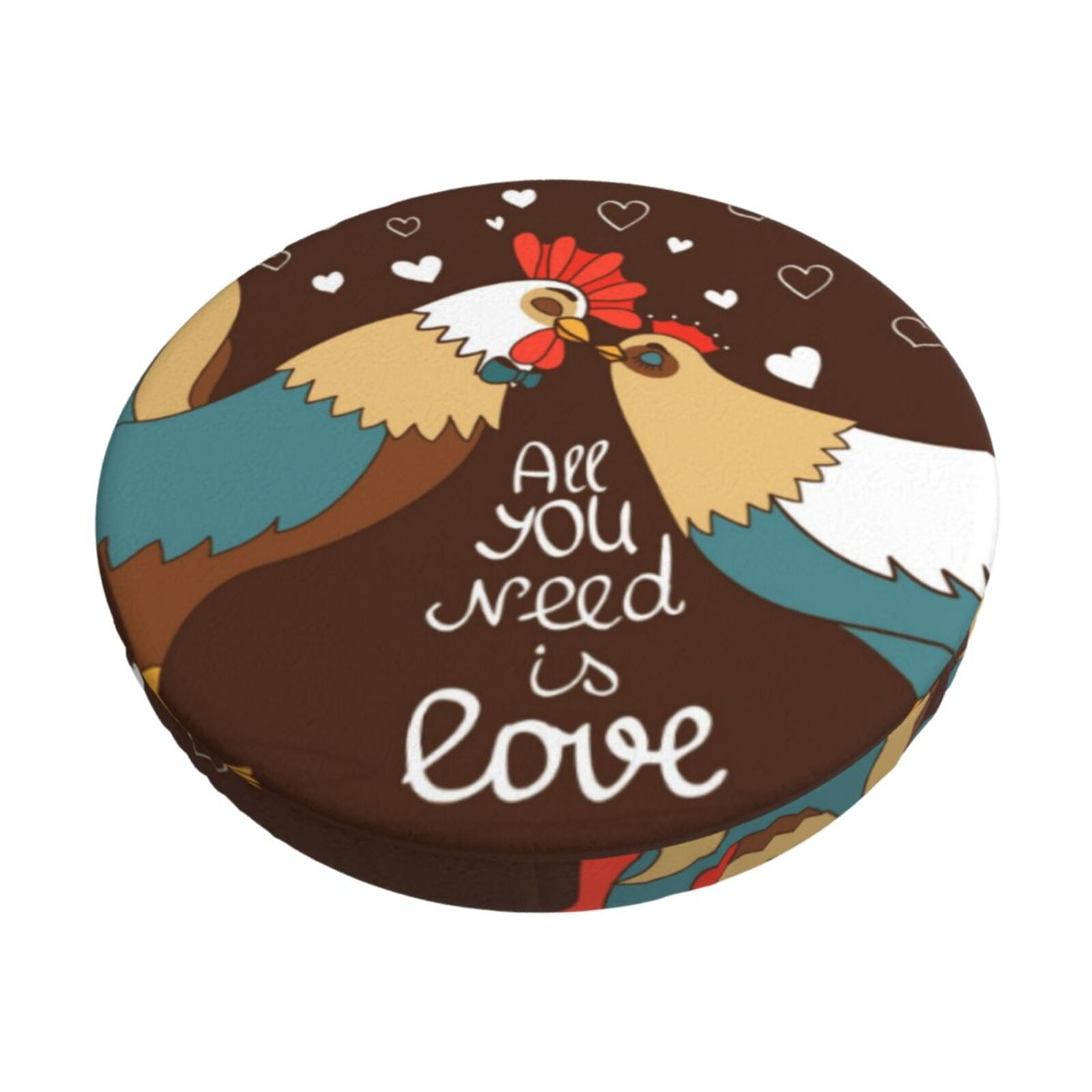 Fotbe Rooster And Chicken Stool Covers Round,Waterproof Round Bar Stool ...