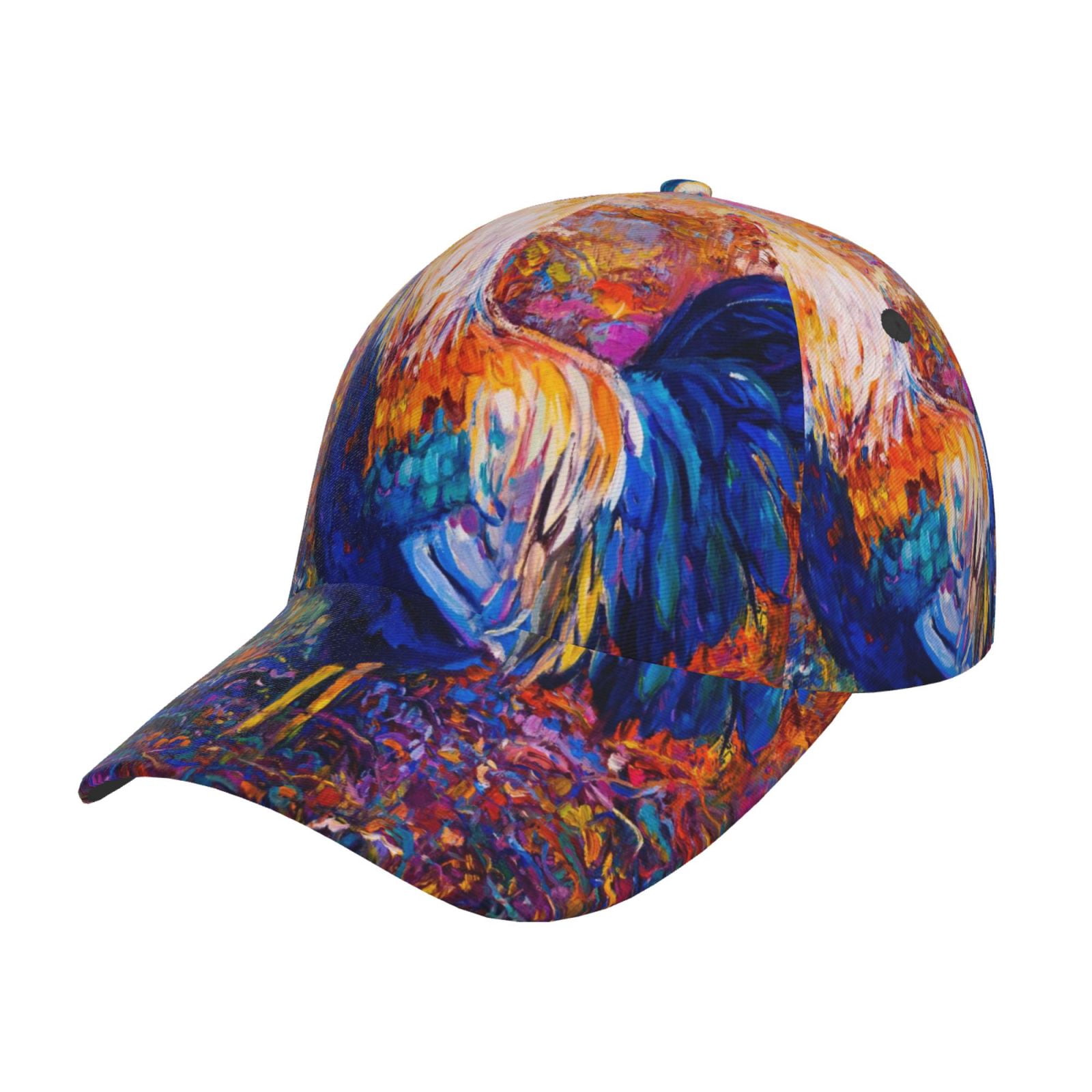 Fotbe Rooster Oil Painting Baseball Cap, Rooster Oil Painting Print Dad ...