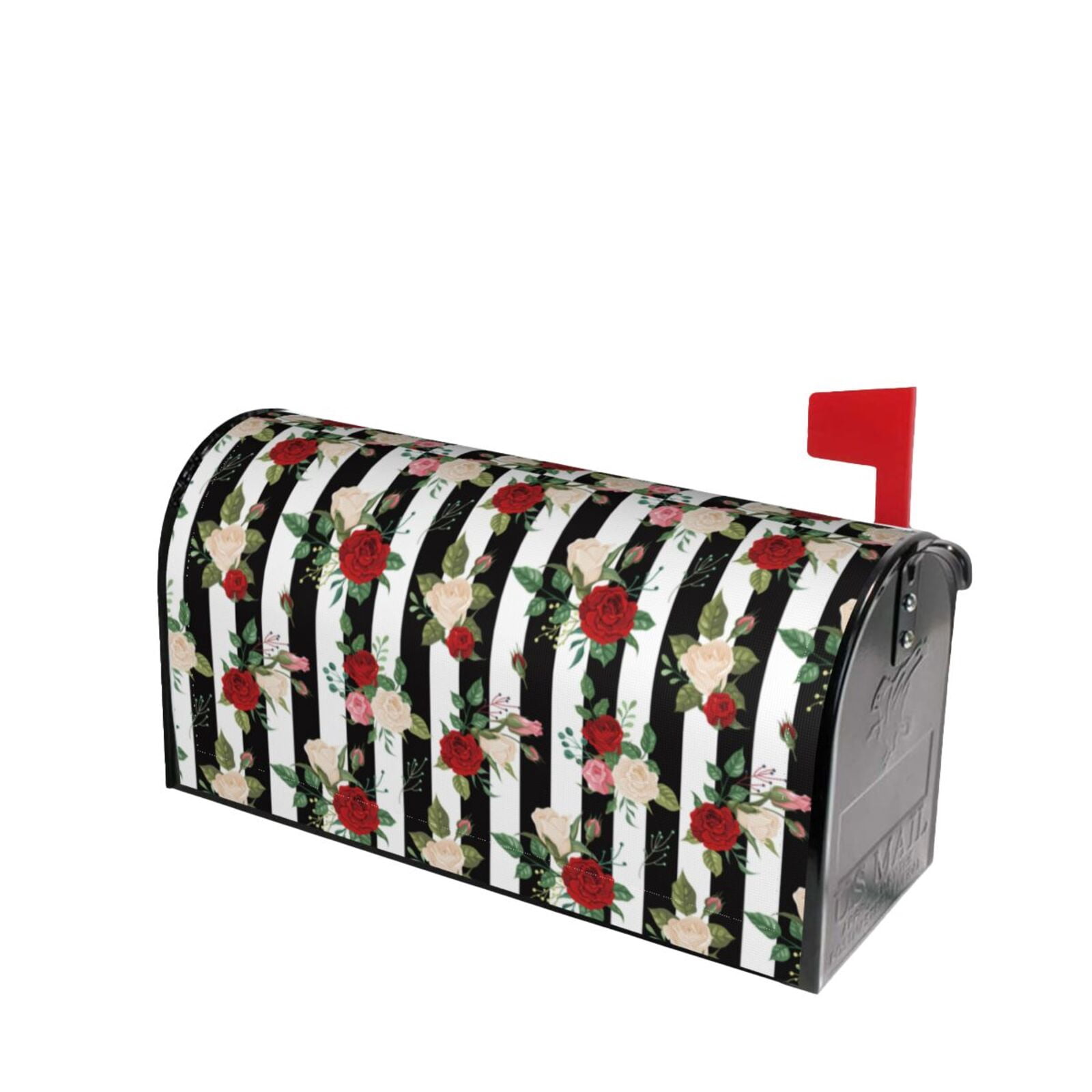 Fotbe Rose Flowers Mailbox Covers Post Letter Box Cover Garden Decor ...