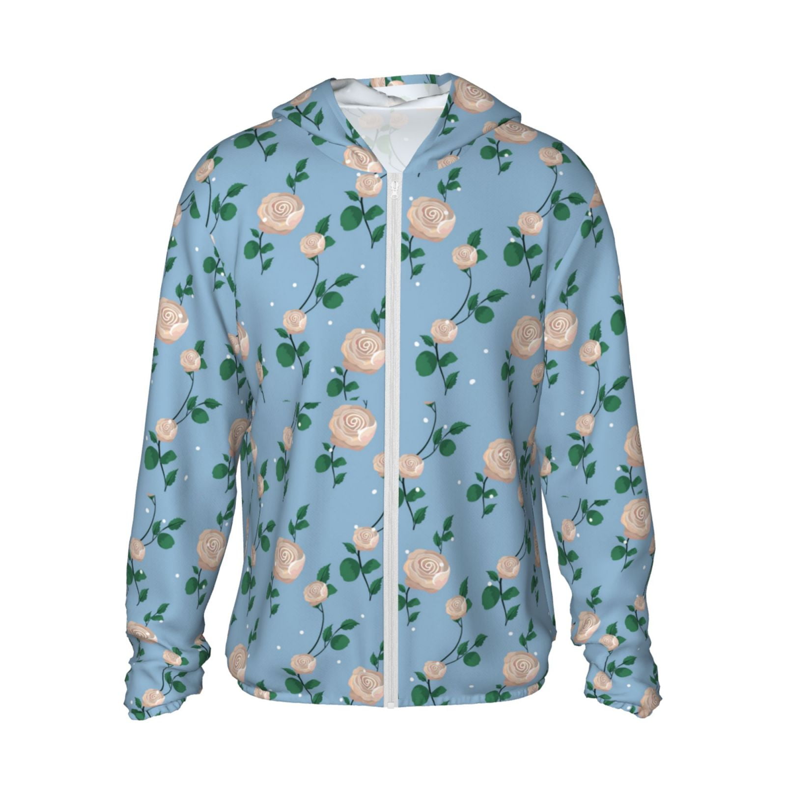 Fotbe Rose Flowers Men's Women's UPF 50+ Sun Protection Jacket Hooded ...