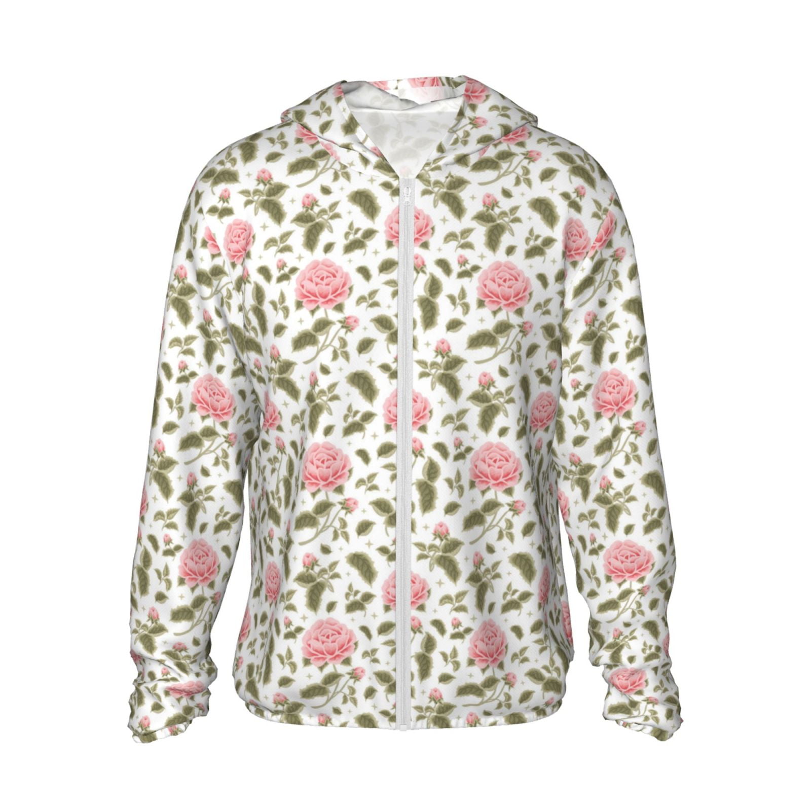 Fotbe Rose Flowers Men's Women's UPF 50+ Sun Protection Jacket Hooded ...