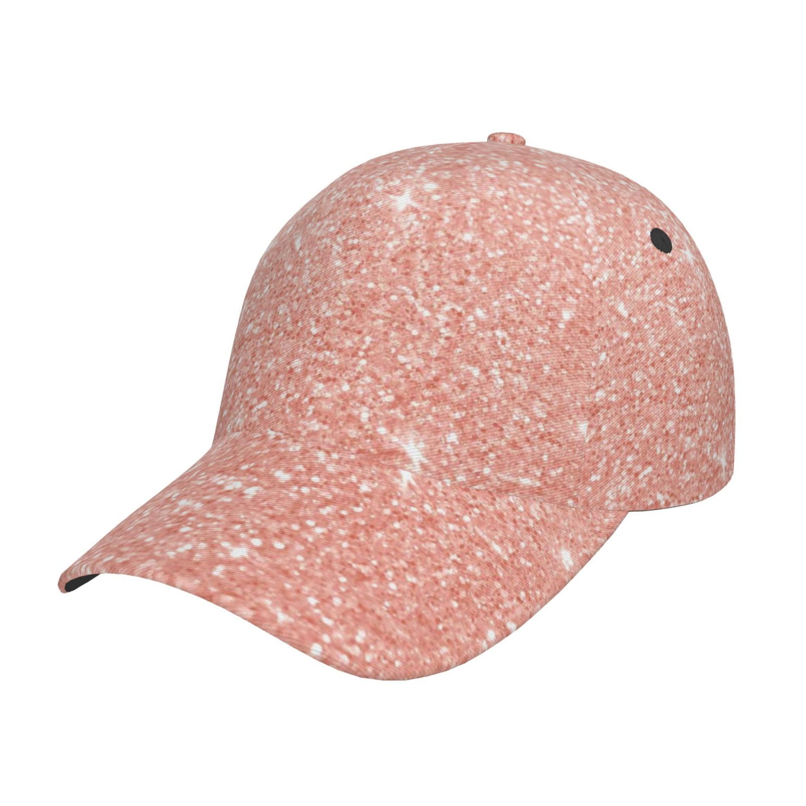 Fotbe Rose Gold Glitter Baseball Cap, Rose Gold Glitter Print Dad Hat ...