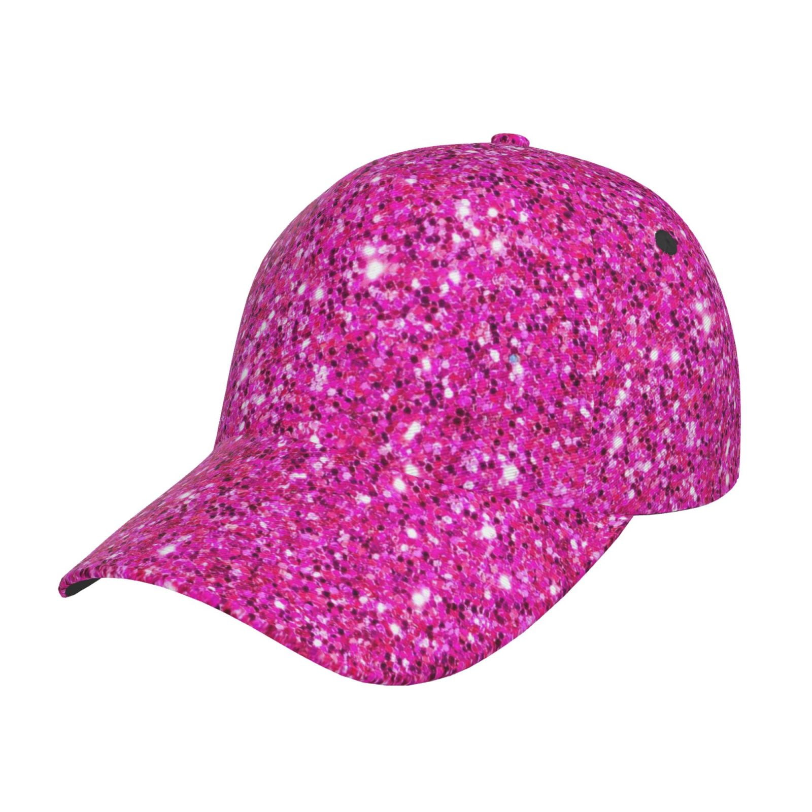 Fotbe Rose Red Glitter Baseball Cap, Rose Red Glitter Print Dad Hat ...