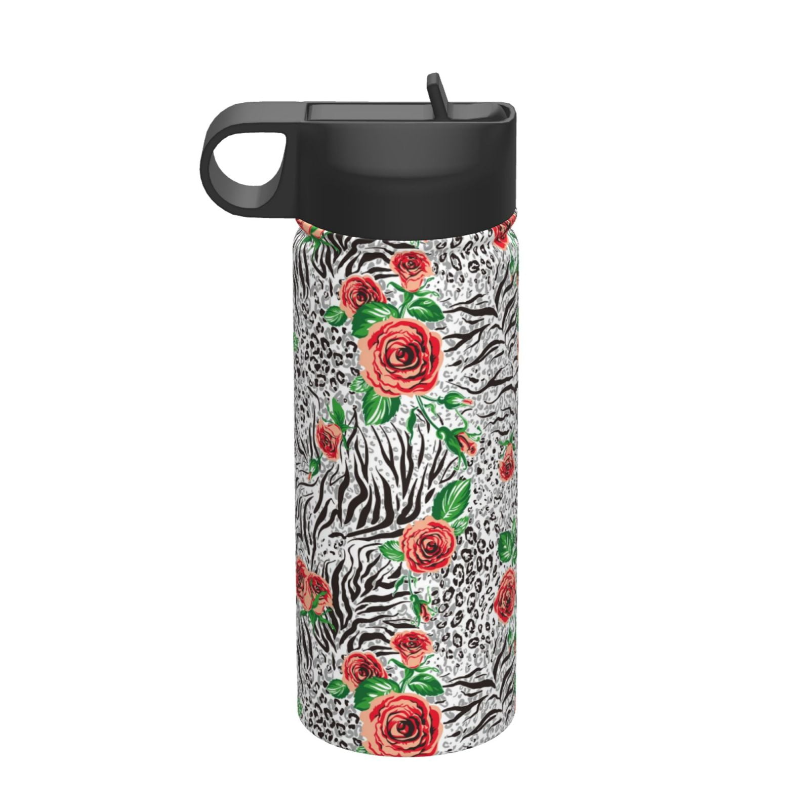 Fotbe Roses Mixed Zebra 1 Pattern 18oz Sports Insulated Kettle ...