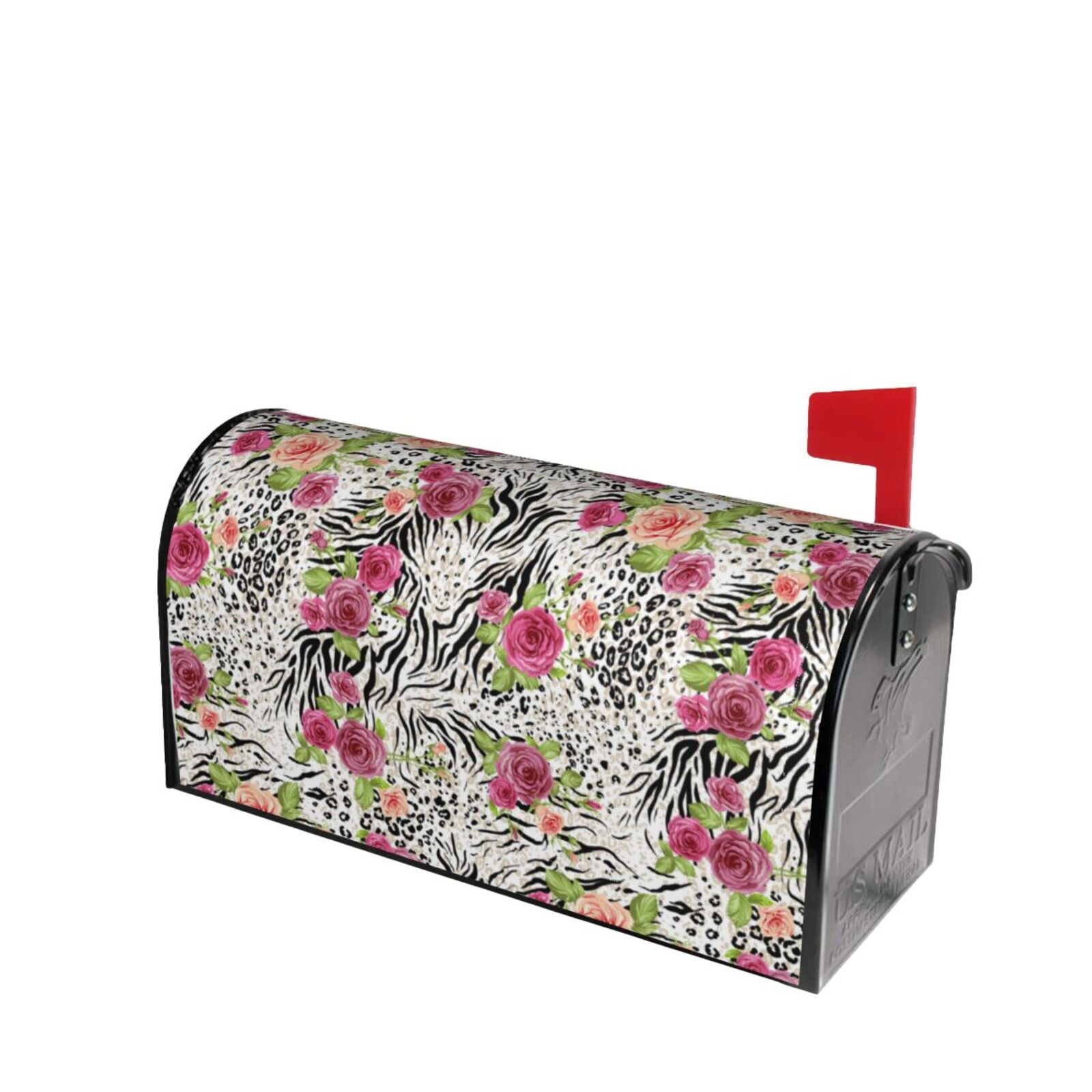 Fotbe Roses Mixed Zebra Mailbox Covers Post Letter Box Cover Garden ...