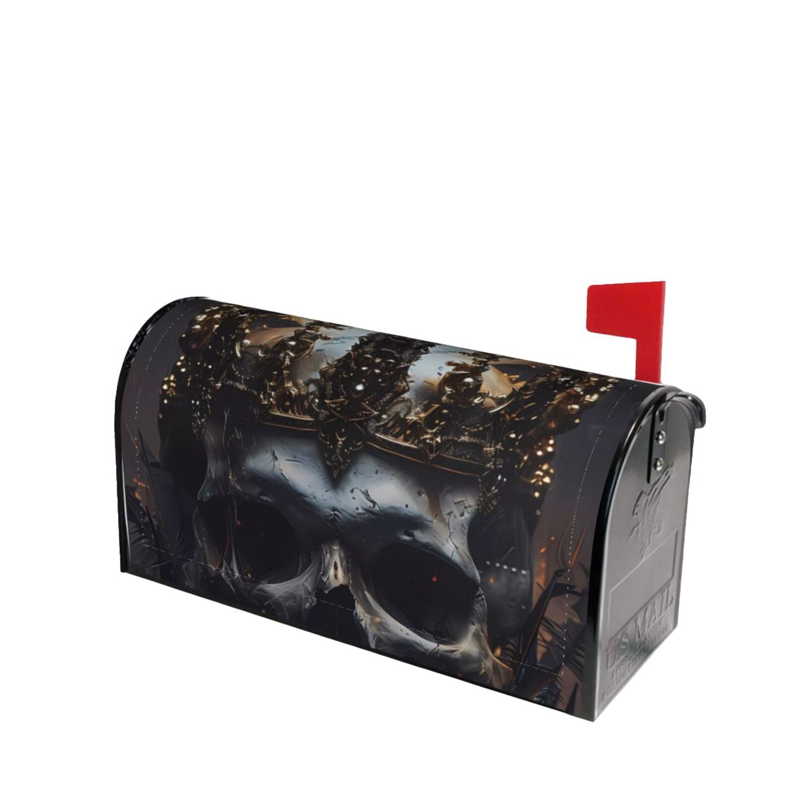 Fotbe Royal Skull With Golden Crown Mailbox Covers Post Letter Box ...