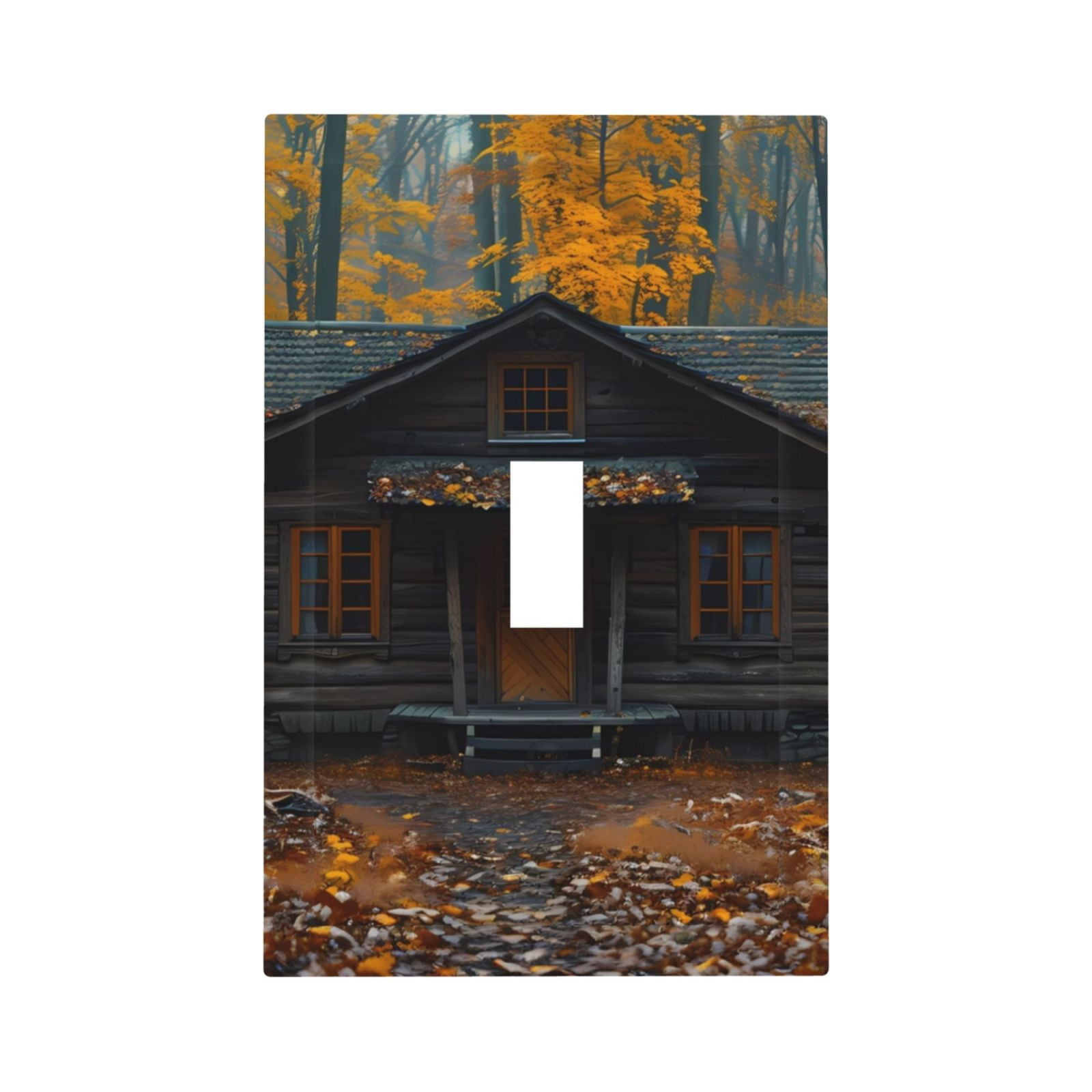 Fotbe Rustic Cabin Autumn Forest Print Duplex Receptacle Wall Plate, 1 ...