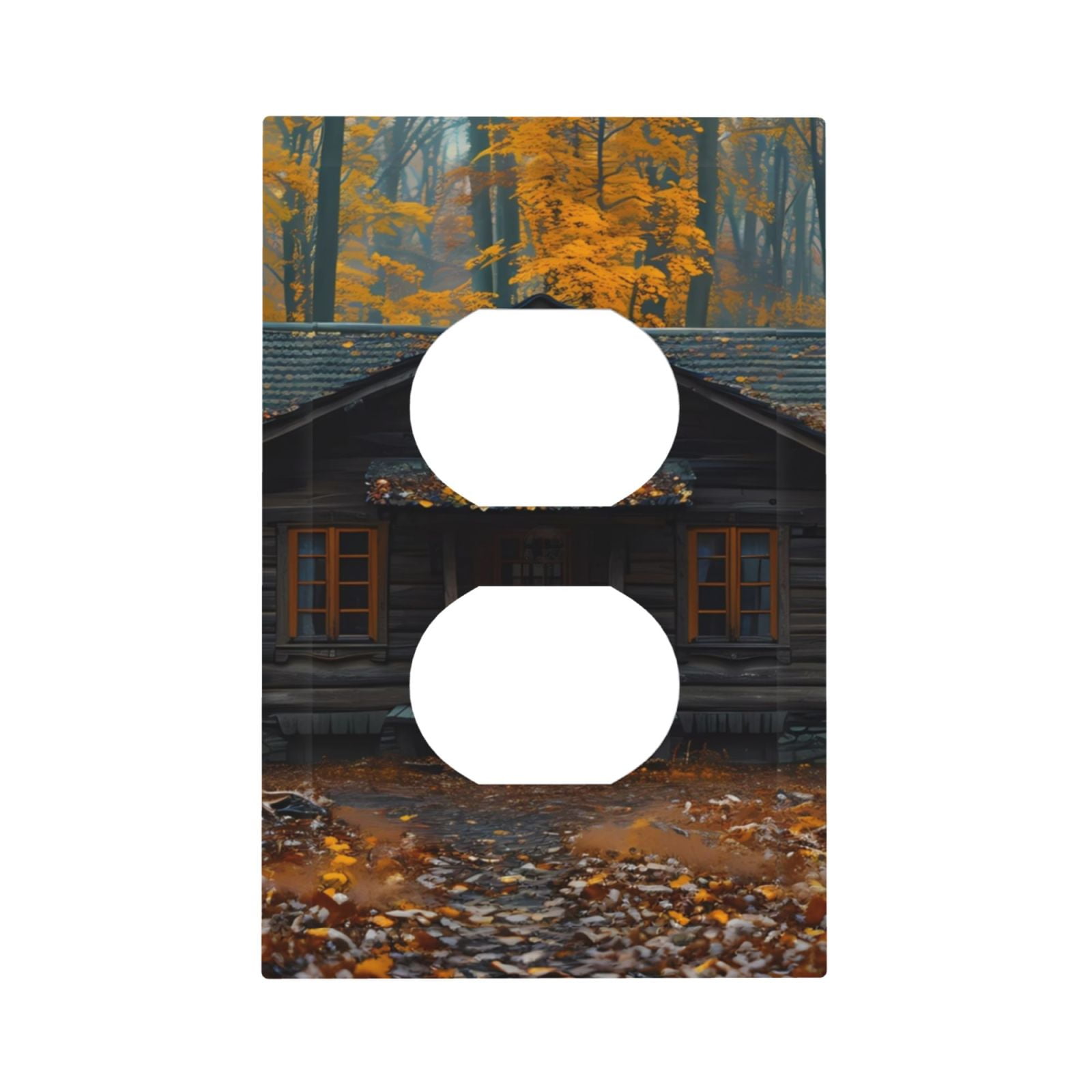 Fotbe Rustic Cabin Autumn Forest Print Duplex Receptacle Wall Plate, 1 ...