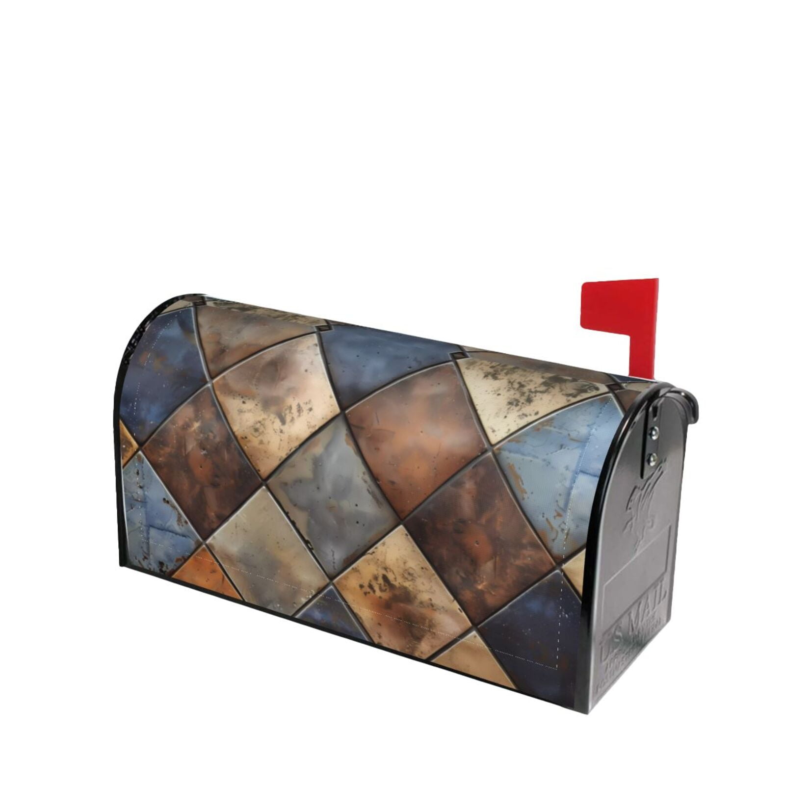 Fotbe Rustic Tile Pattern Mailbox Covers Post Letter Box Cover Garden ...