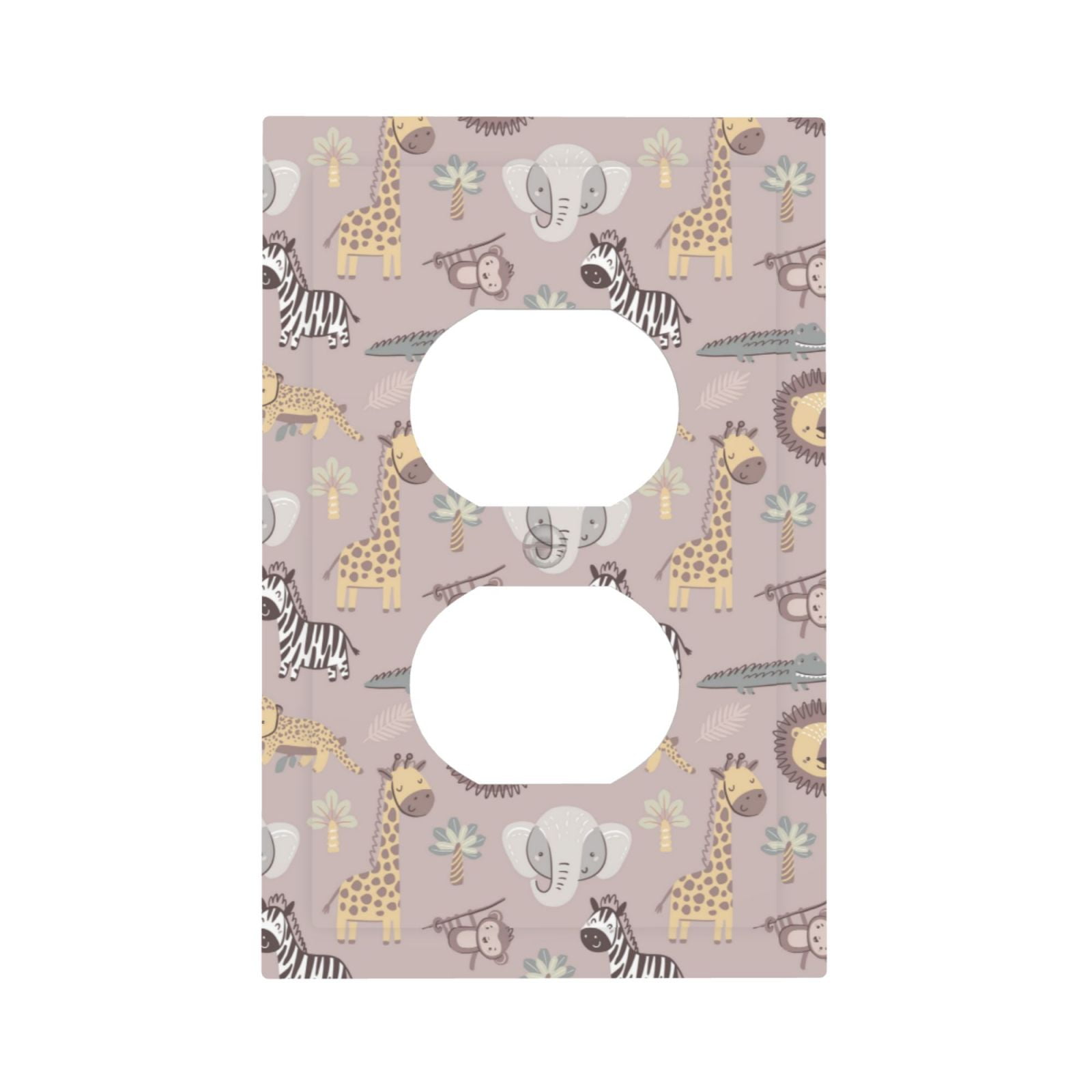 Fotbe Safari Animals Print Duplex Receptacle Wall Plate, 1-Gang 5.0" x3 ...