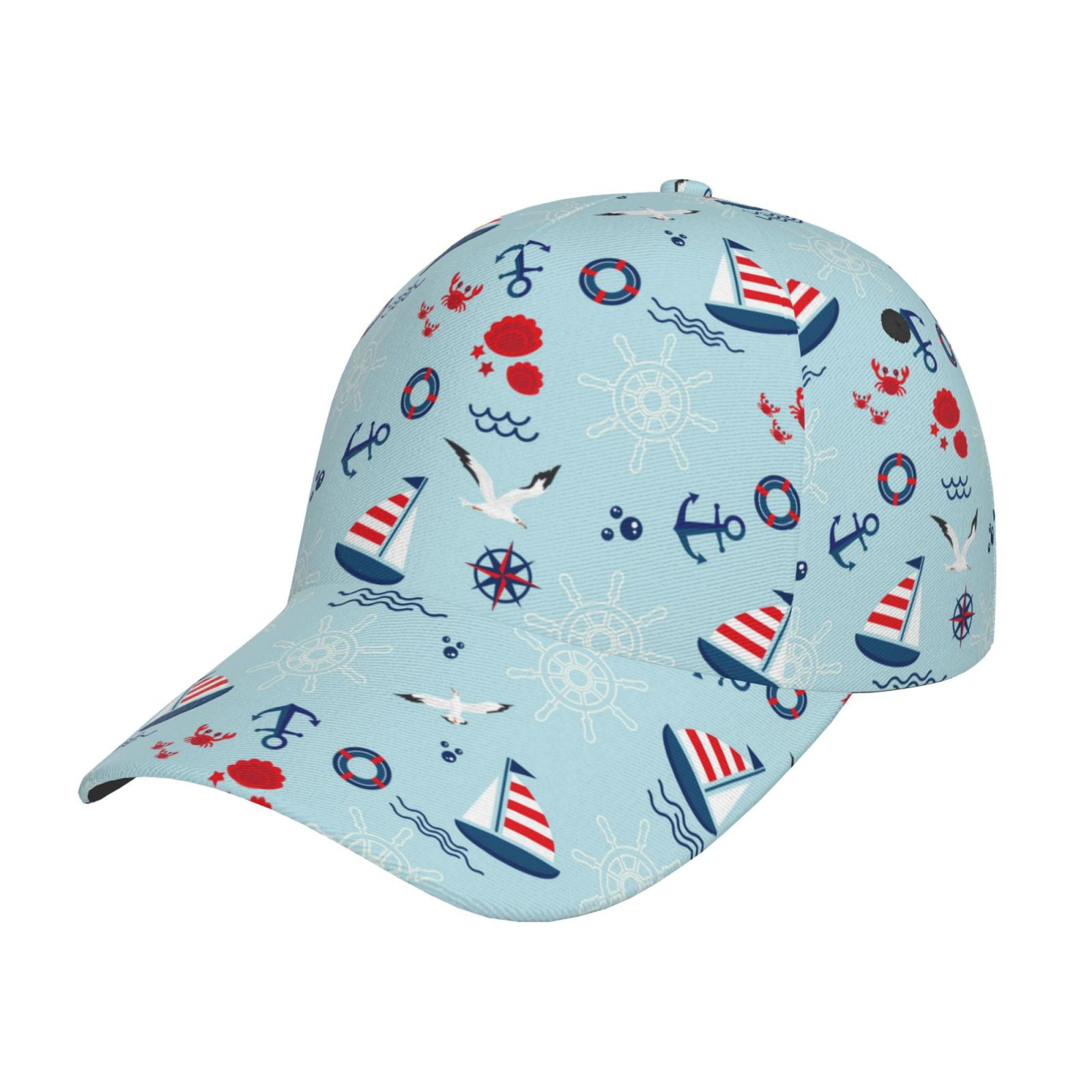 Fotbe Sailboats Anchors Baseball Cap, Sailboats Anchors Print Dad Hat ...
