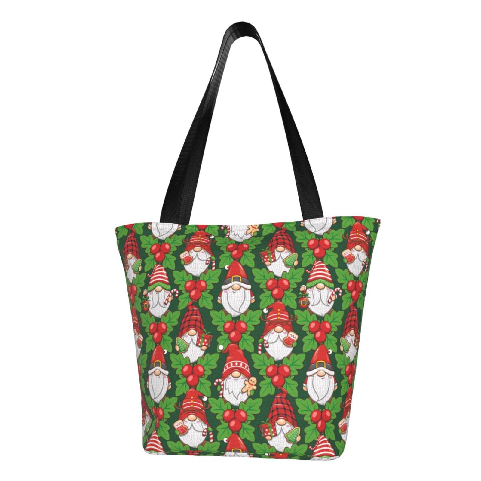 Fotbe Santa Claus And Gnomes Pattern Beach Tote,Shoulder Handbag ...