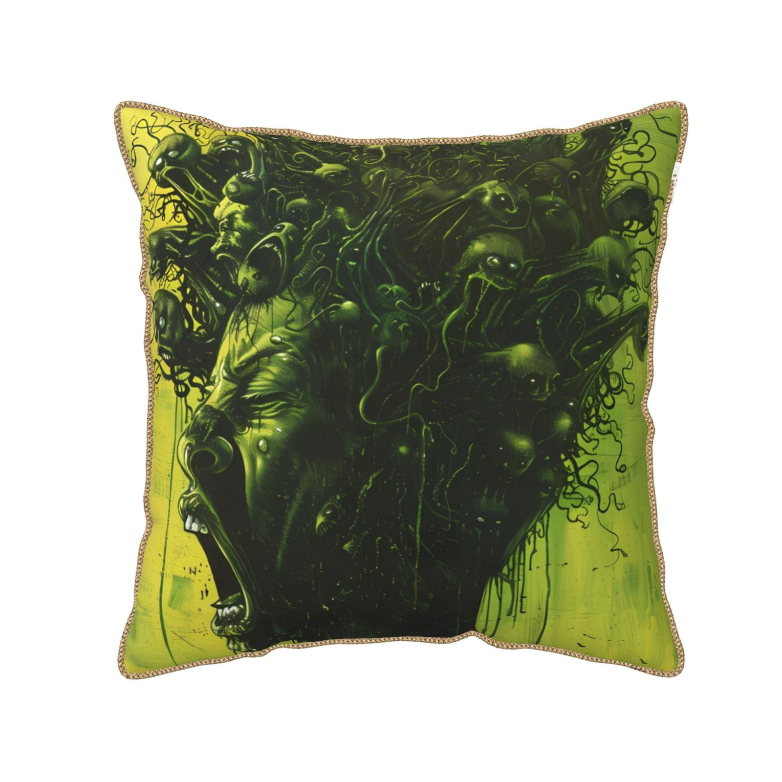 Fotbe Screaming Horror Art Pattern Velvet Decorative Throw Pillow ...