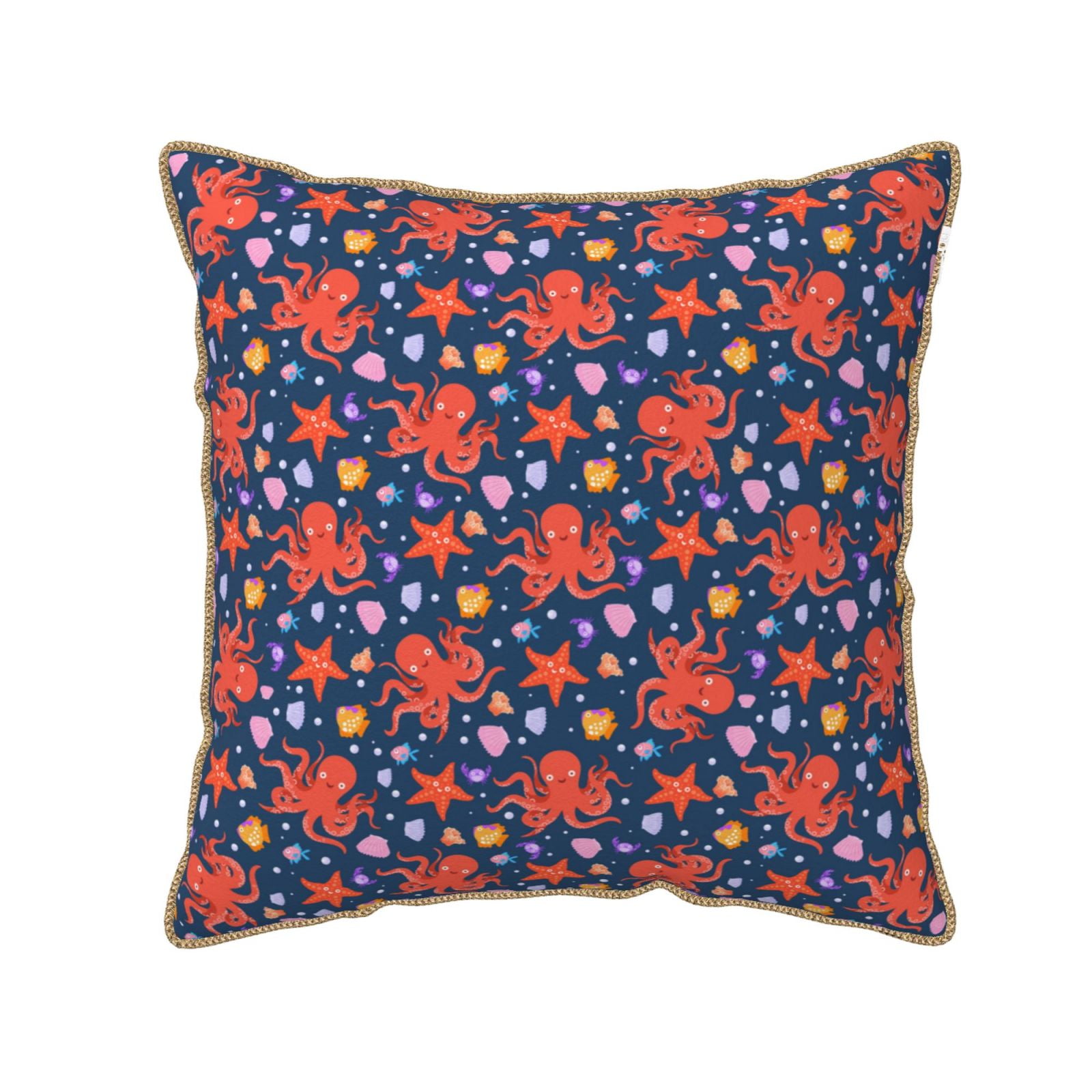 Fotbe Sea Animals Pattern Velvet Decorative Throw Pillow Covers with ...