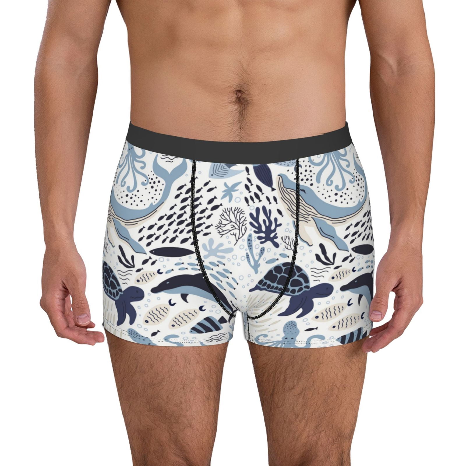 Fotbe Sea Life Elements Men’s Total Support Pouch Boxer Briefs, X-Temp ...
