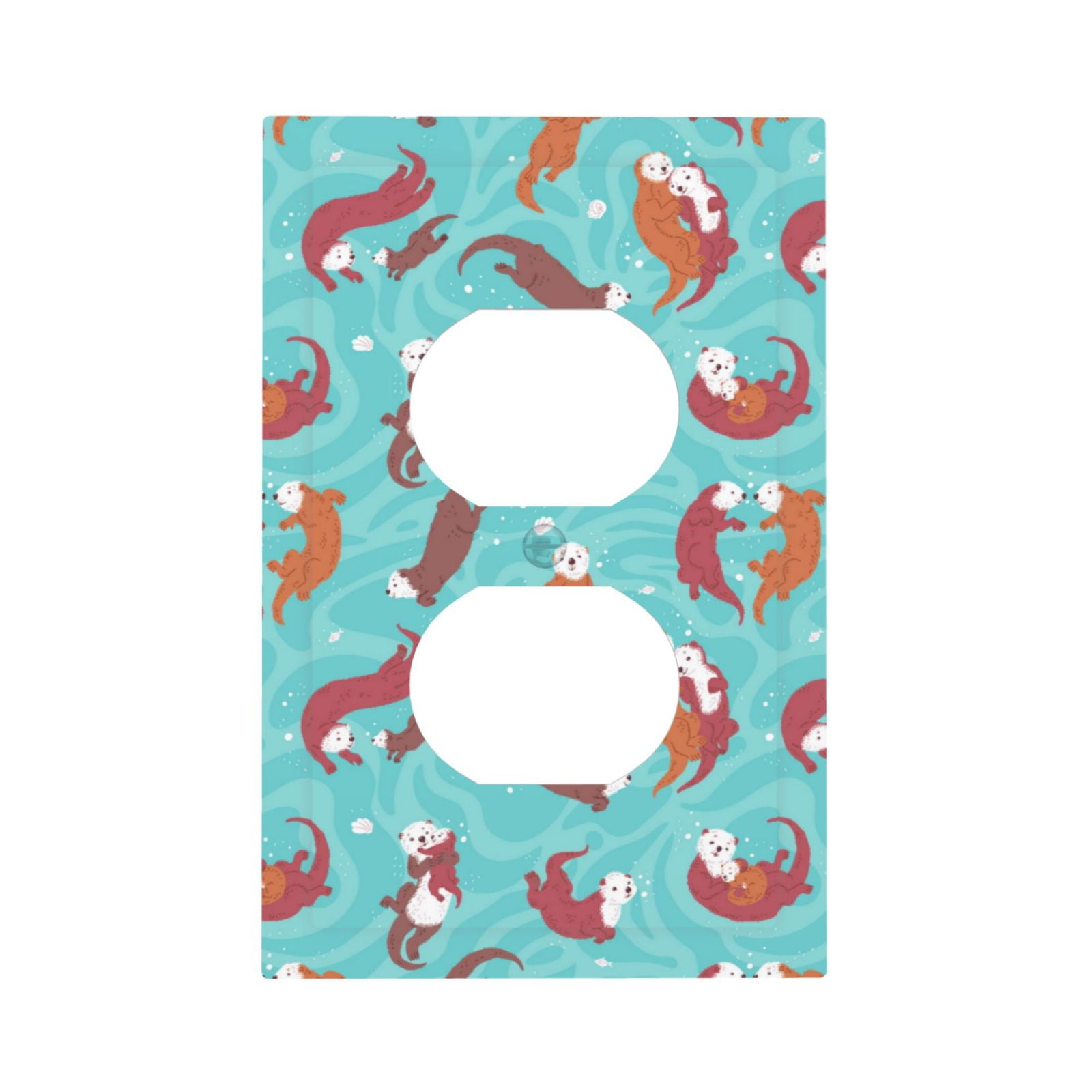 Fotbe Sea Otters Family In Blue Water Print Duplex Receptacle Wall ...