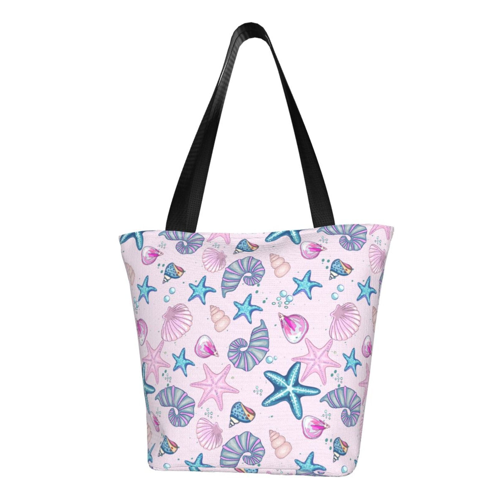Fotbe Sea Shells 3 Pattern Beach Tote,Shoulder Handbag,Spacious Tote ...