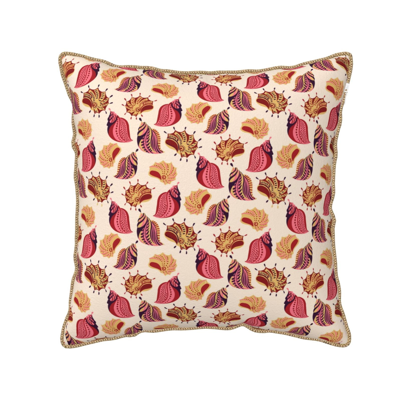 Fotbe Sea Shells Pattern Velvet Decorative Throw Pillow Covers with ...